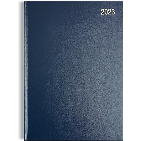 DESIGN GROUP 2023 Premium Blue Hard Cover Desk Diary Week to View A4 ...