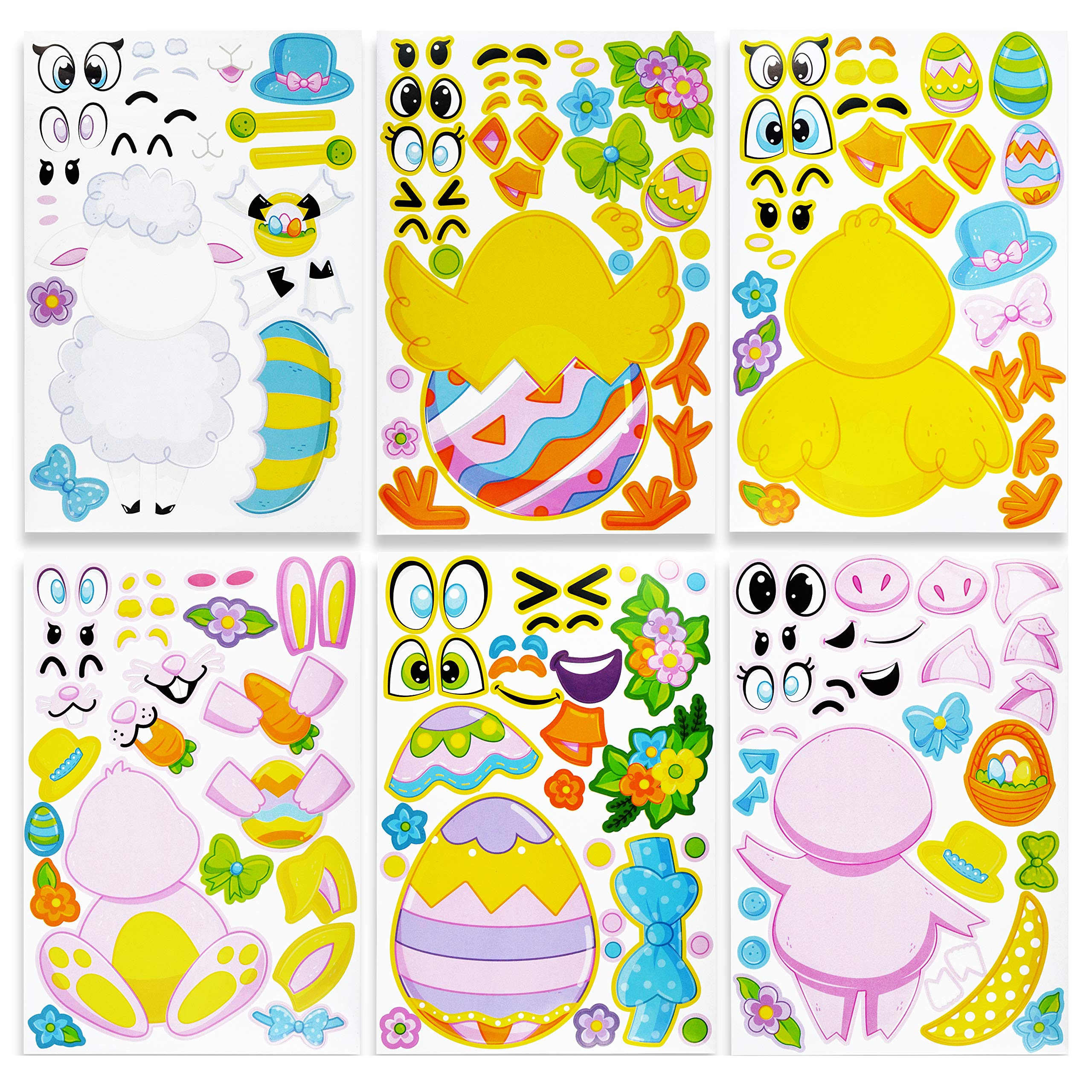 Snapklik.com : JOYIN 36 Pieces Easter Make A Face Animal Stickers