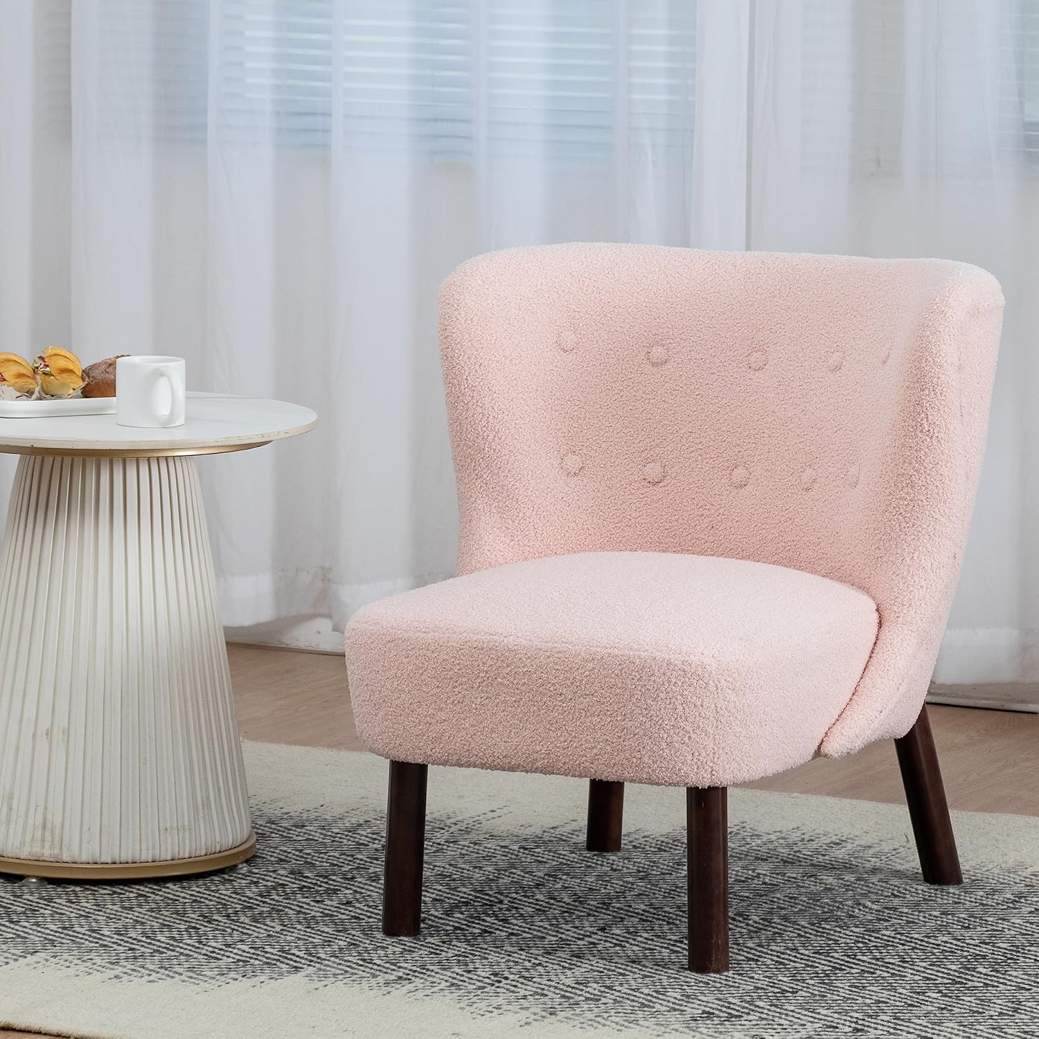 Amazon.com: Accent Sherpa Chair Armless Reading Living Room Bedroom ...