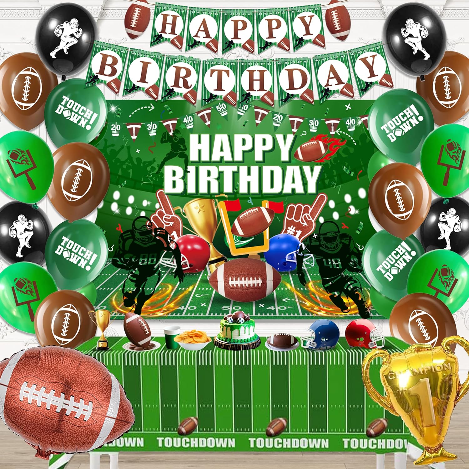 Amazon.com: Football Birthday Decorations For Men,Happy Birthday ...
