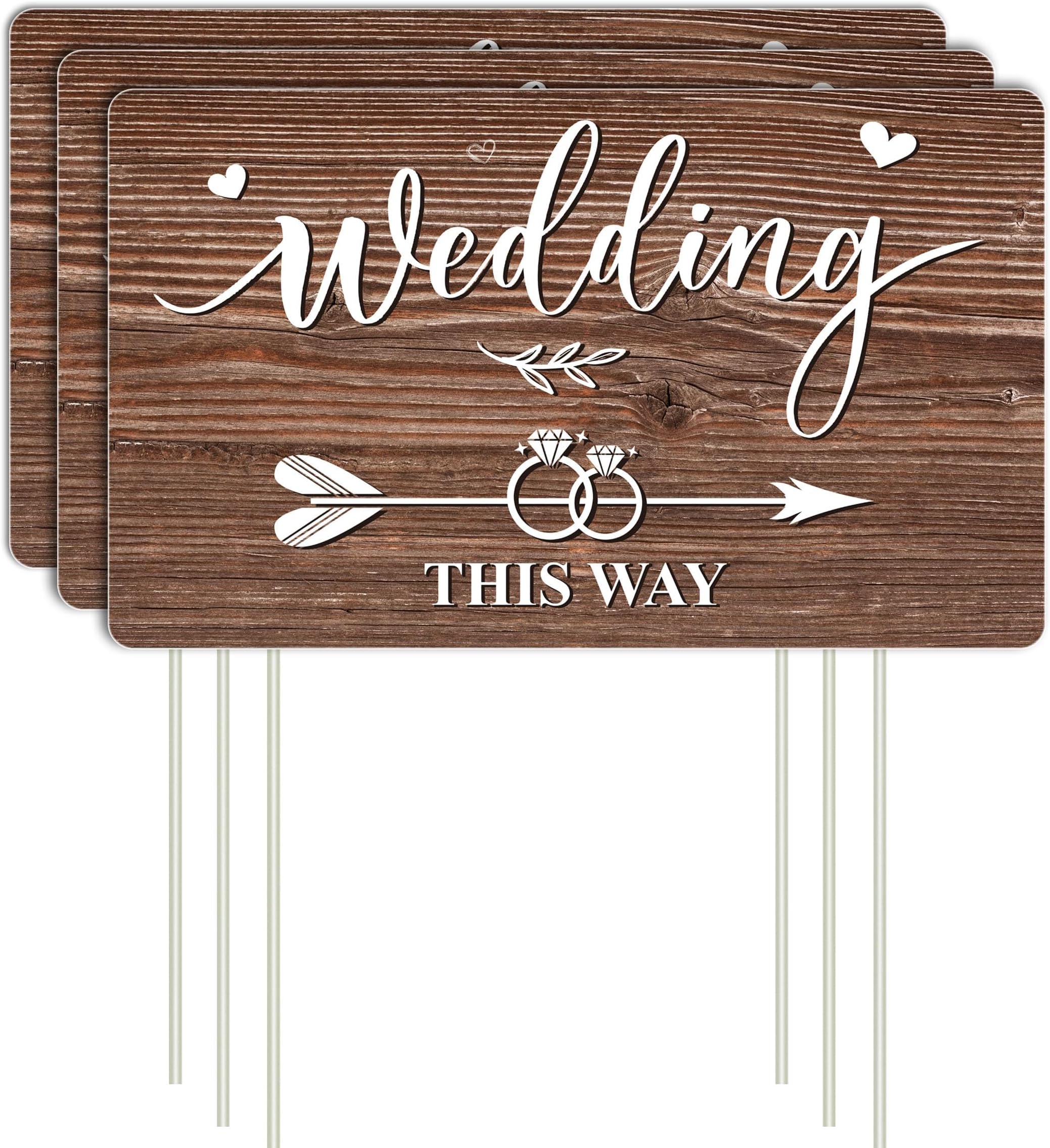 Amazon.com : Ziimaikery 3 Packs Wedding Direction Arrow Signs, White ...