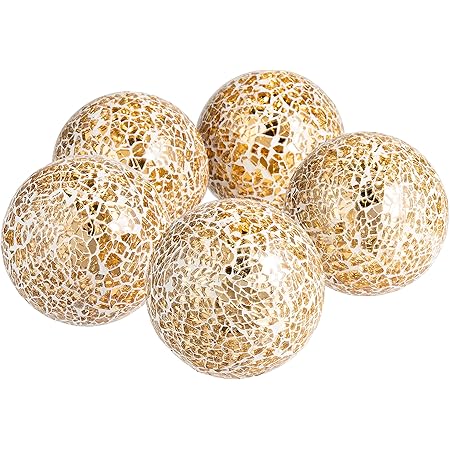 Amazon.com: 3 in Decorative Orbs Glass Balls Set of 6,Mosaic Sphere ...