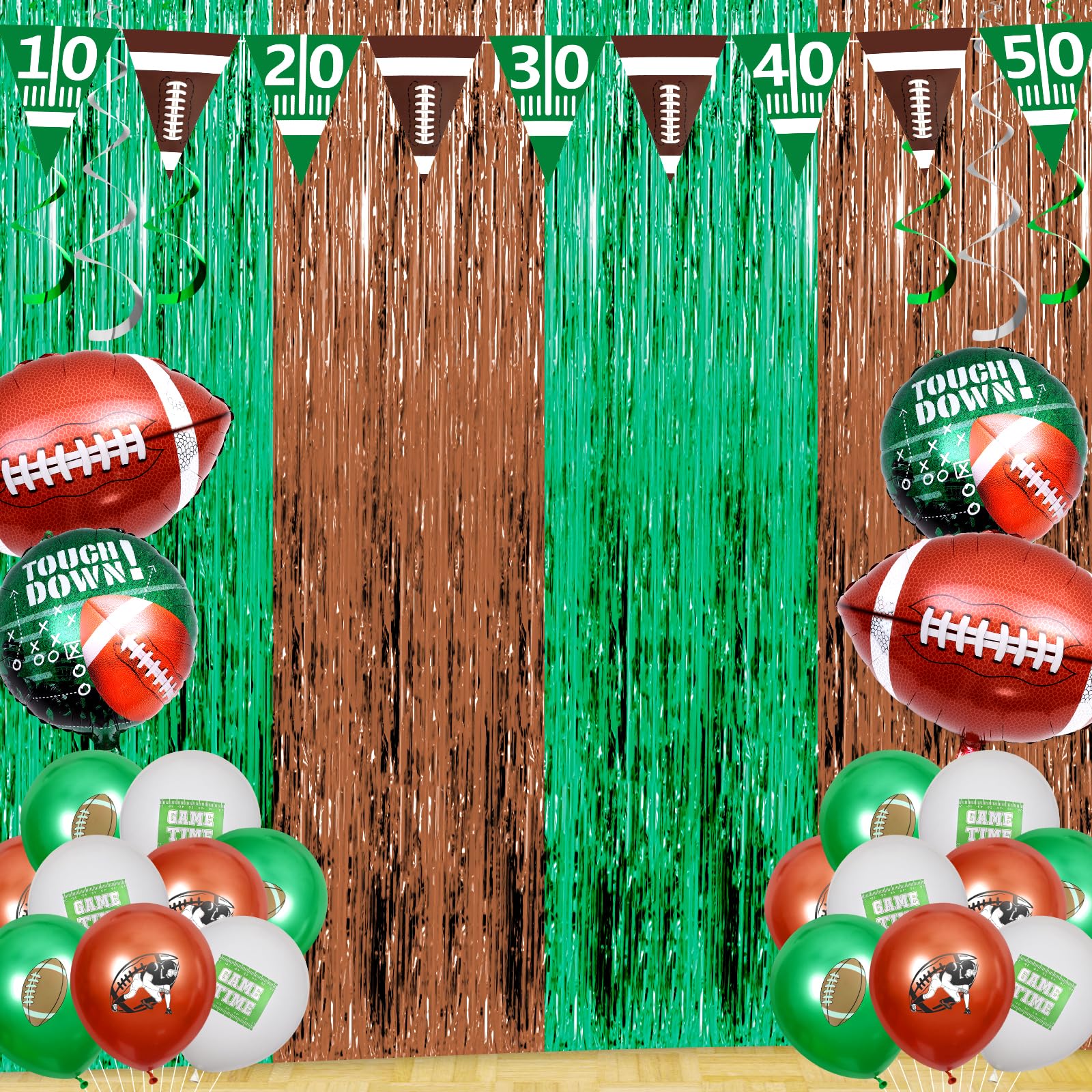 Amazon.com: 55Pcs Football Party Decorations Streamers Balloons ...