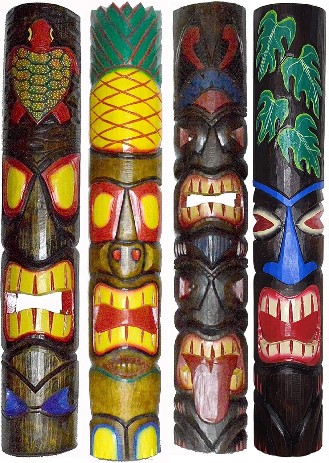 Amazon.com: WorldBazzar Set of 4 40 inch Polynesian Hawaiian Tiki Bar ...