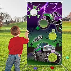 Amazon.com: Haooryx Green and Purple Monster Truck Toss Game, Monster ...