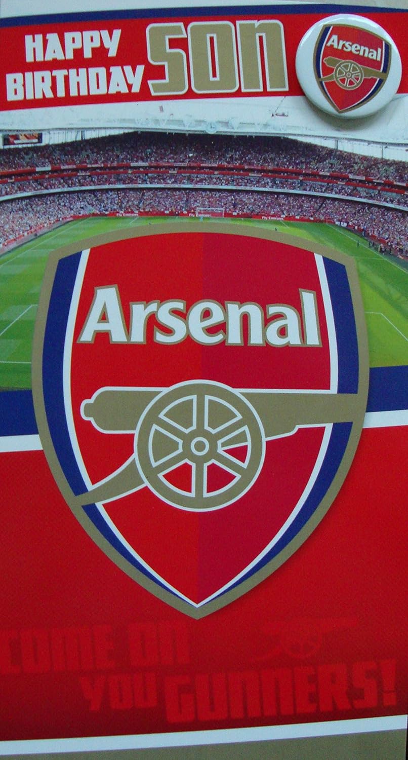 Arsenal FC Crest Come On You Gunners 'Happy Birthday Son' Birthday Card ...