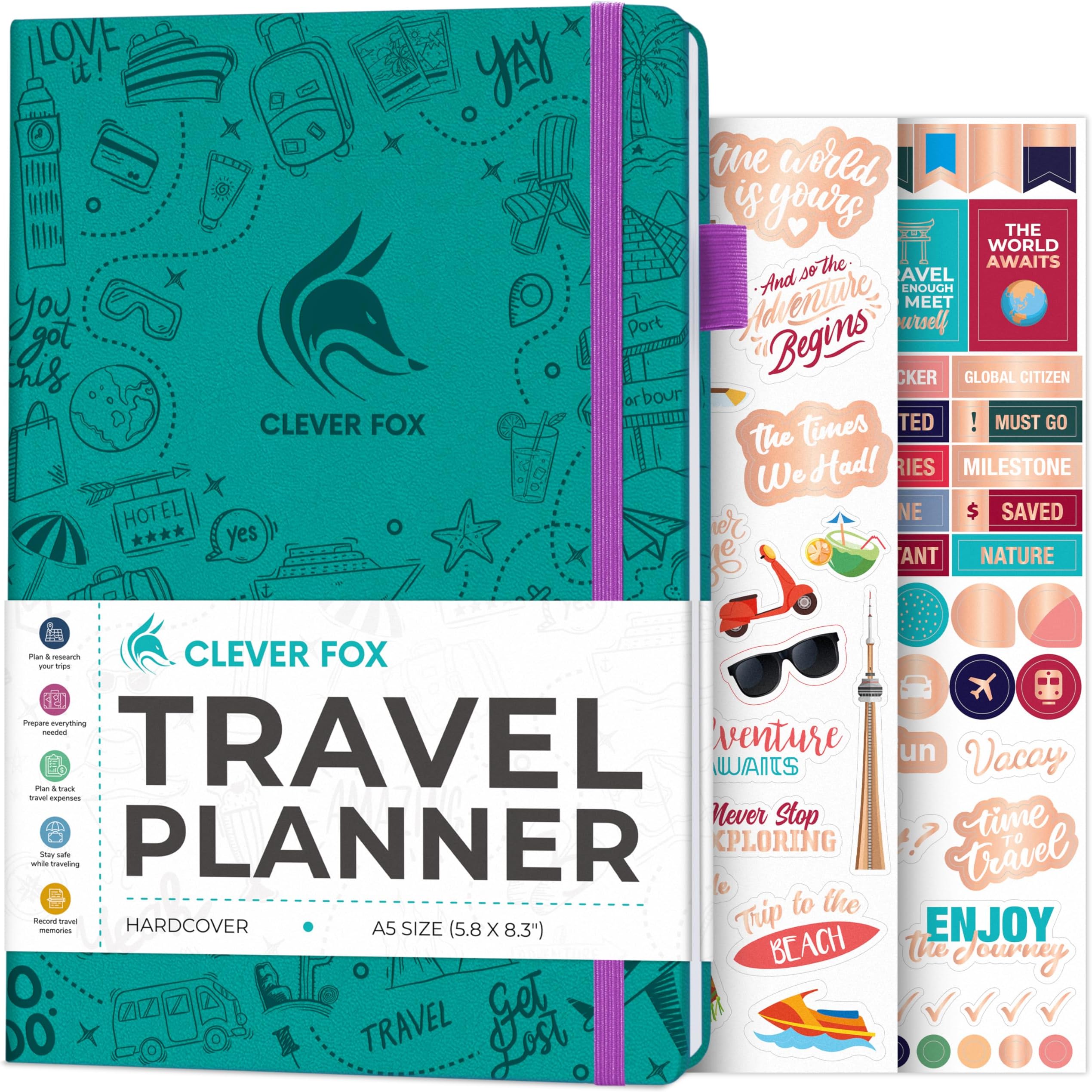 Amazon.com : Clever Fox Travel Journal Pocket – Vacation & Road Trip ...