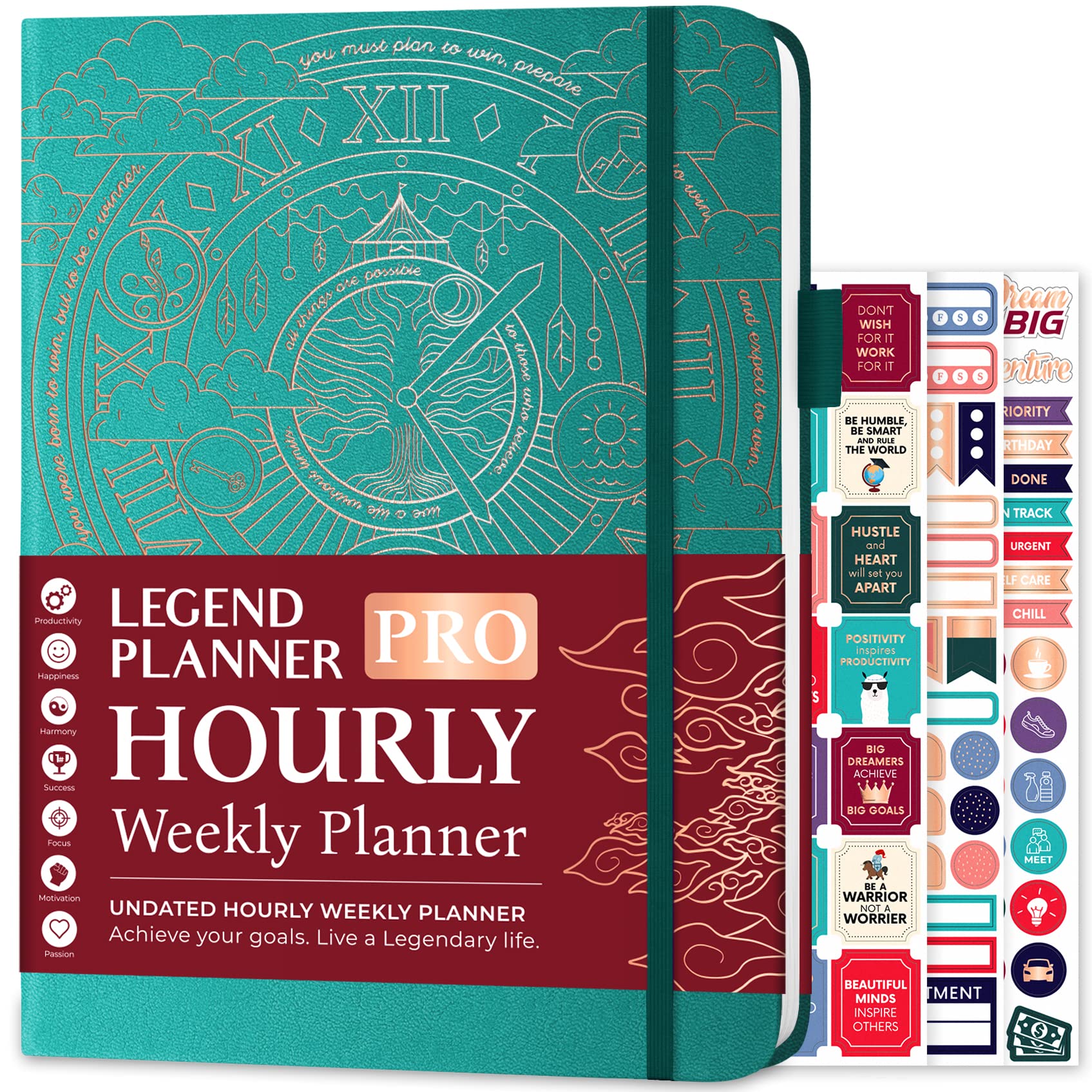 Legend Planner PRO Hourly Schedule Edition - Undated Deluxe Weekly ...