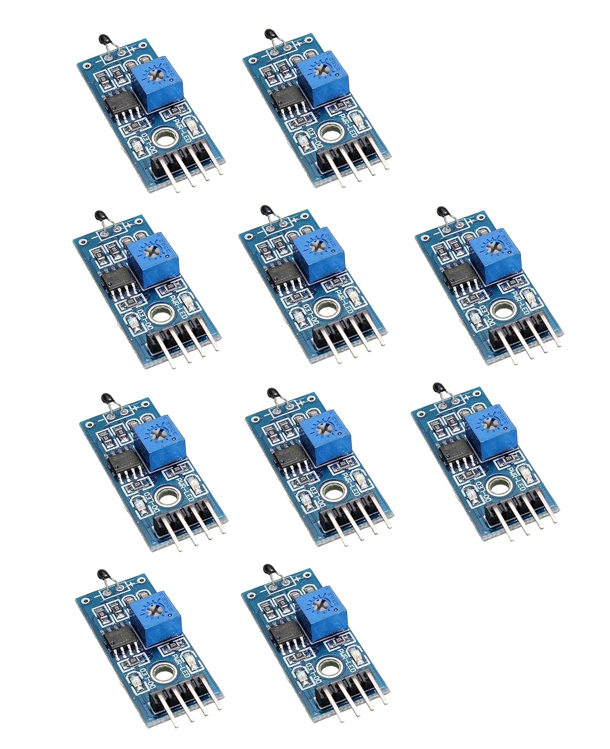 INVENTO 10Pcs NTC Thermistor Temperature Sensor Module 4 Pin LM393 5V ...