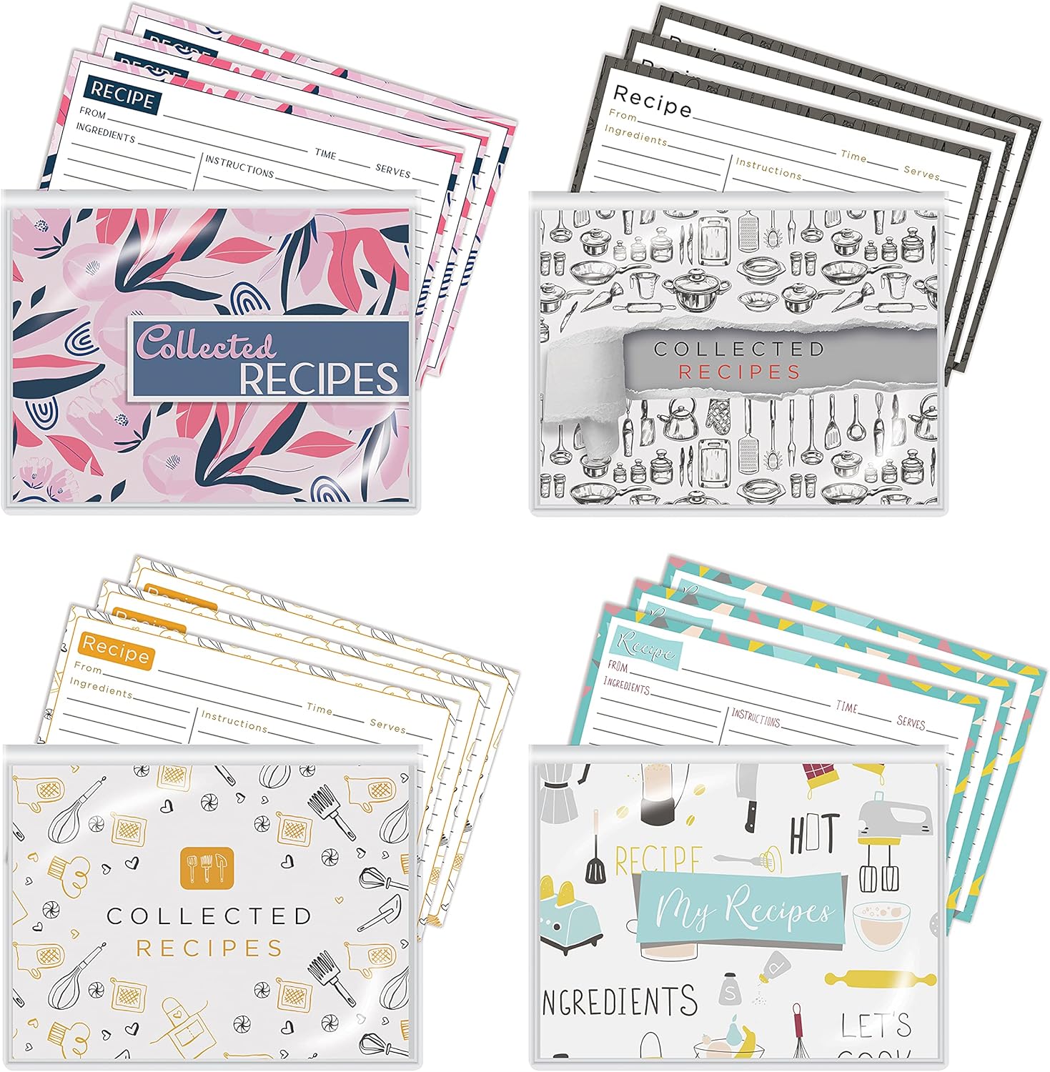 Amazon.com: Better Kitchen Products 24 Pocket Mini Recipe Card Books ...