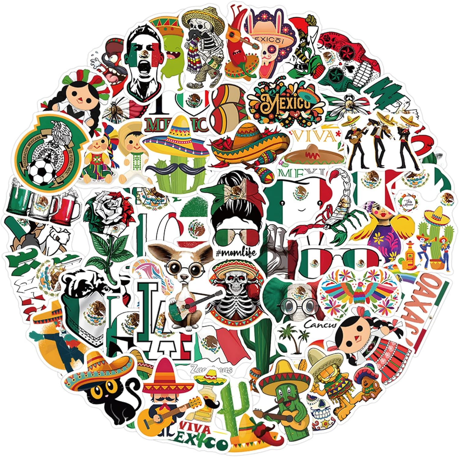 Amazon.com: Mexico Folk Custom Stickers, 60PCs, Aesthetic Vinyl ...