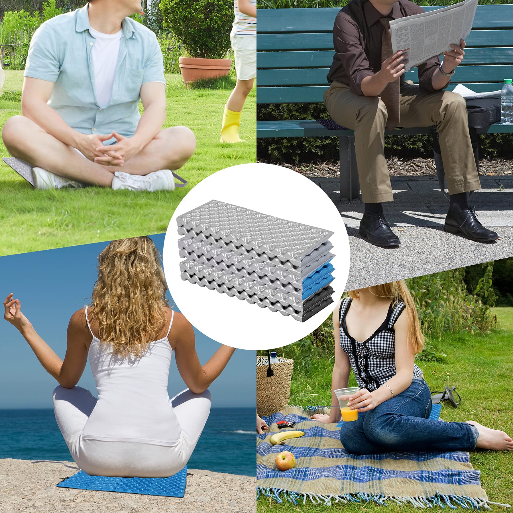 REDCAMP Foam Backpacking Sit Pad 1/2/4 PCS, Ultralight Foldable Z ...