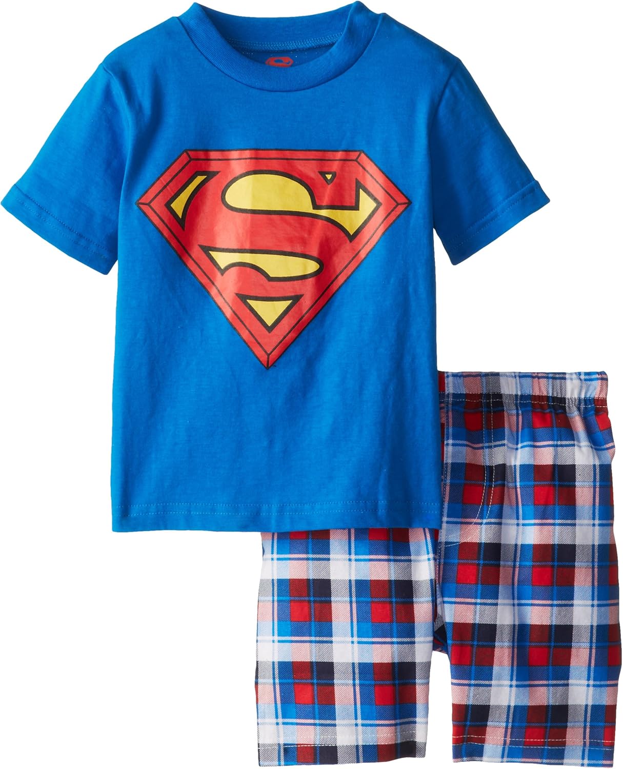 Amazon.com: Warner Brothers Superman Boys' Plaid Short Set: Clothing ...
