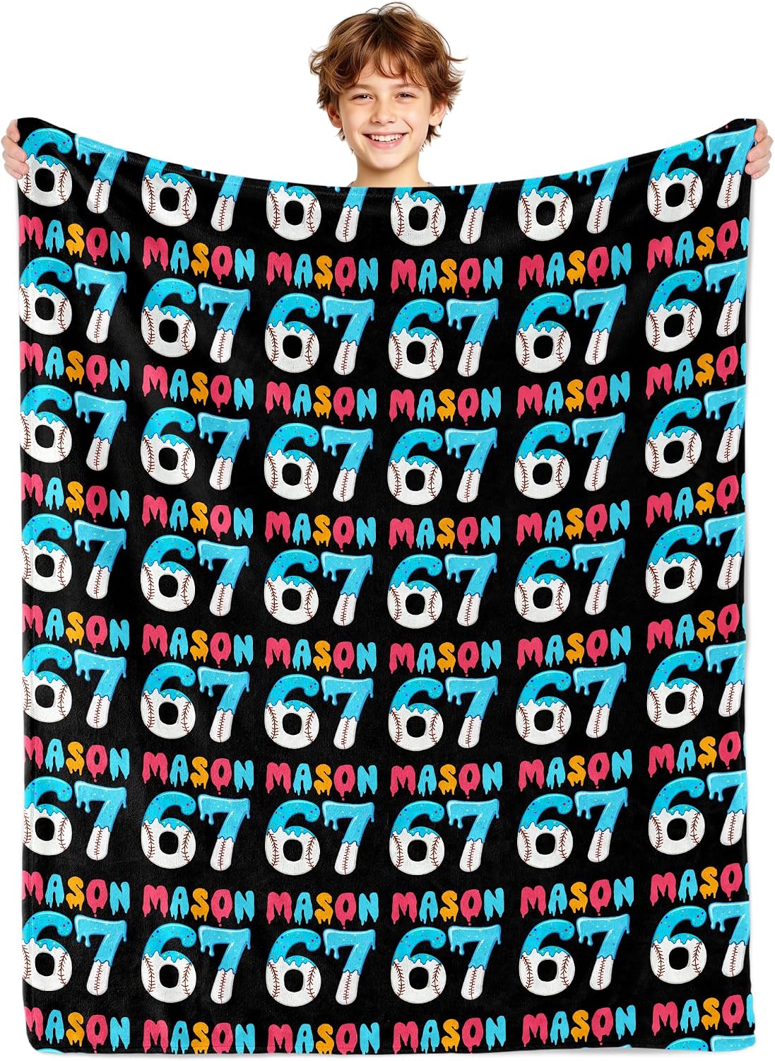 Amazon.com: Ships Next Day, 67 Meme Blanket, Personalized Six Seven ...