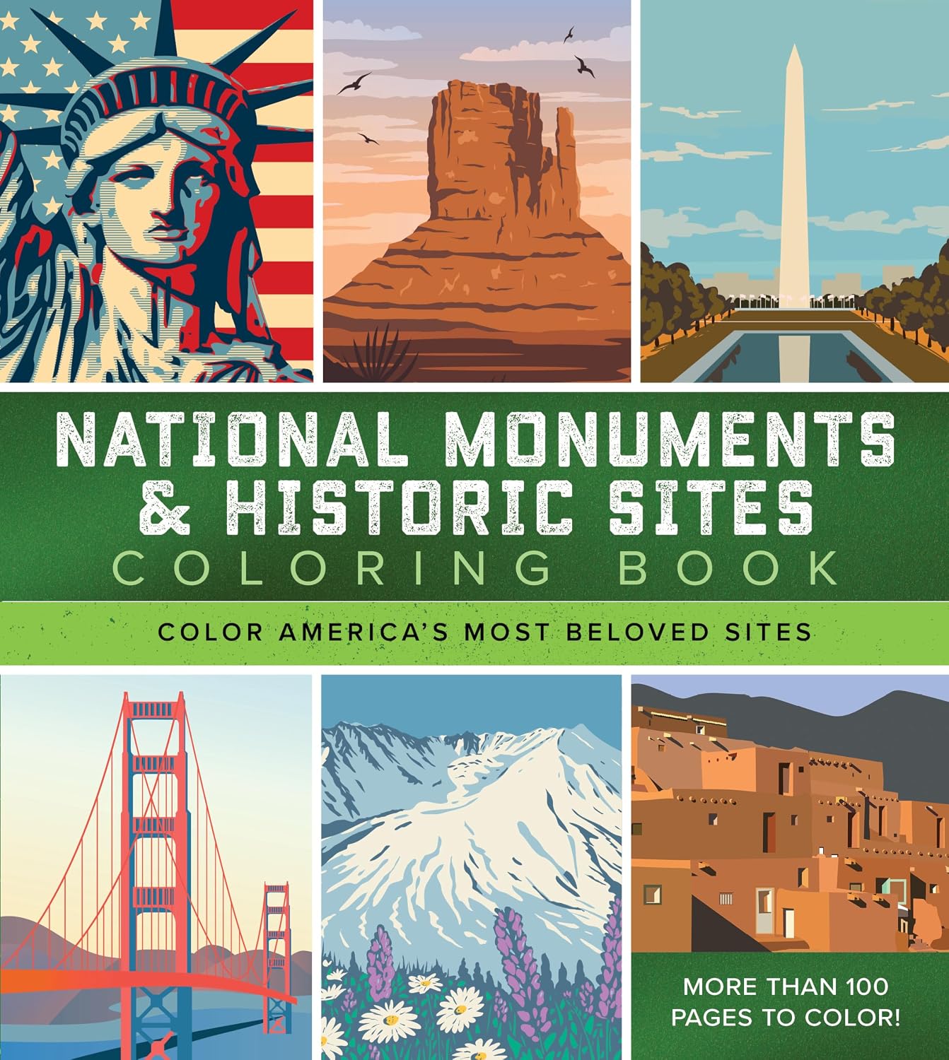 Amazon.com: National Monuments & Historic Sites Coloring Book: Color ...