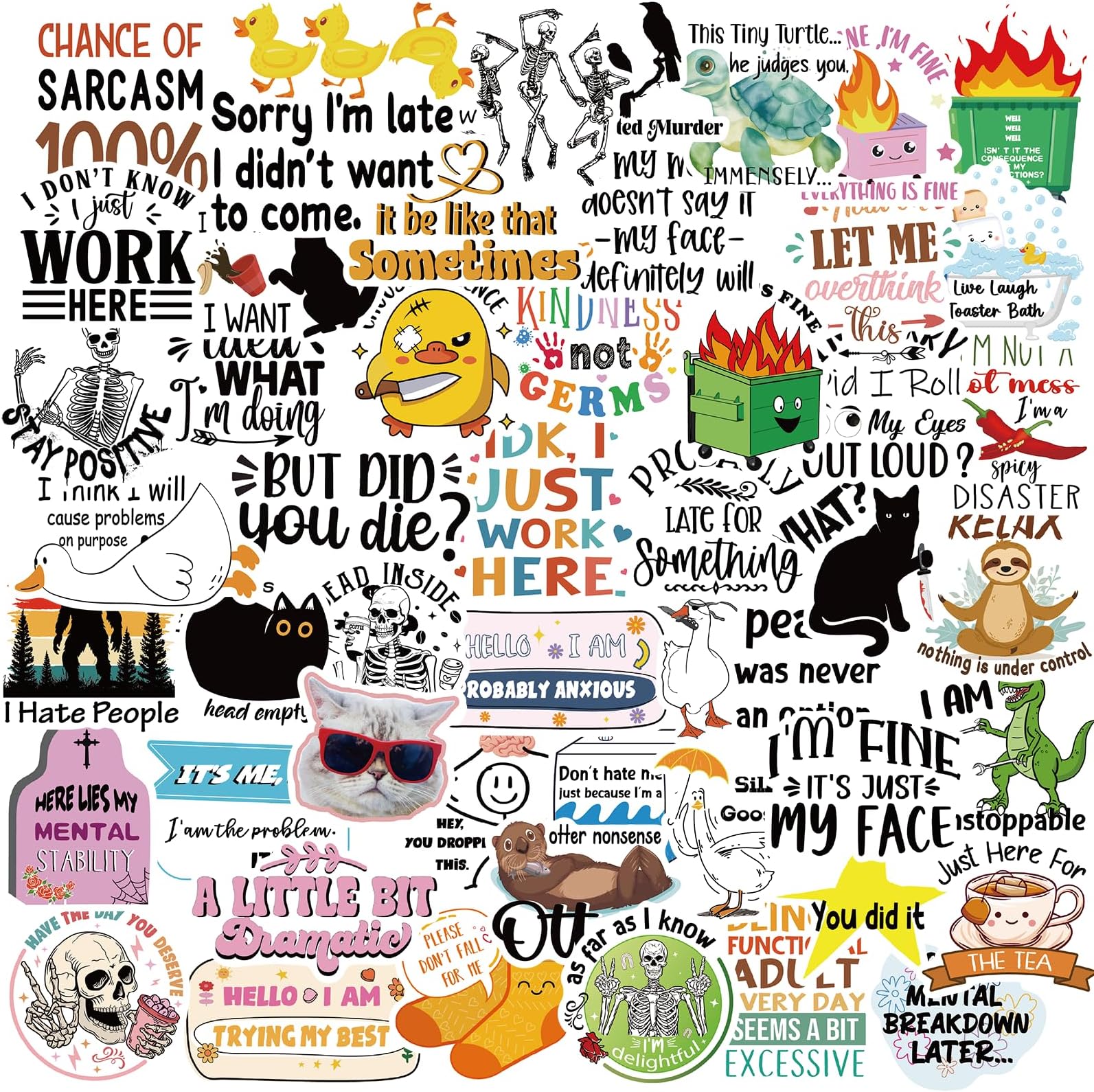 Amazon.com: 150 Pcs Meme Stickers for Adults, Vinyl Waterproof Funny ...