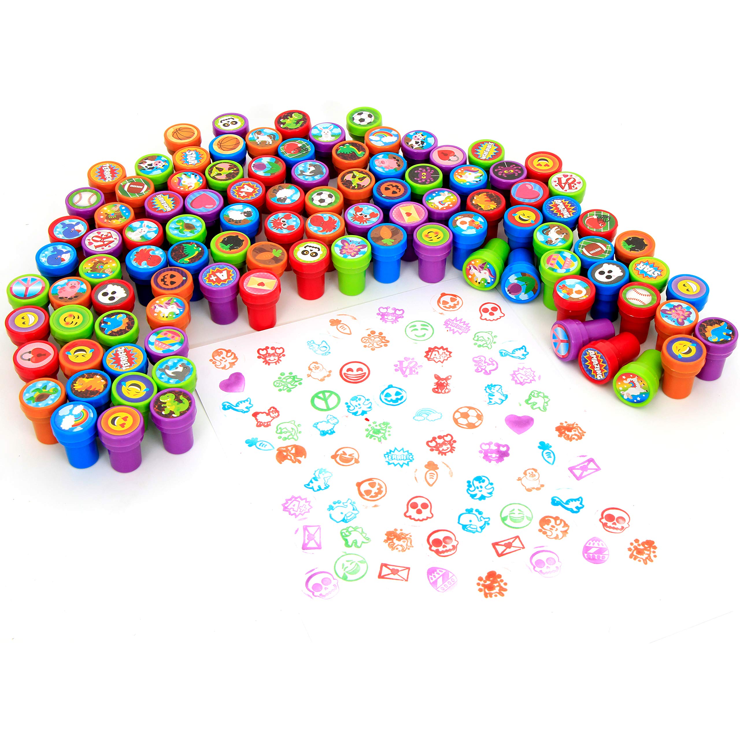 Buy 100 Pcs Assorted Stamps for Kids Self-ink Stamps (50 DIFFERENT ...