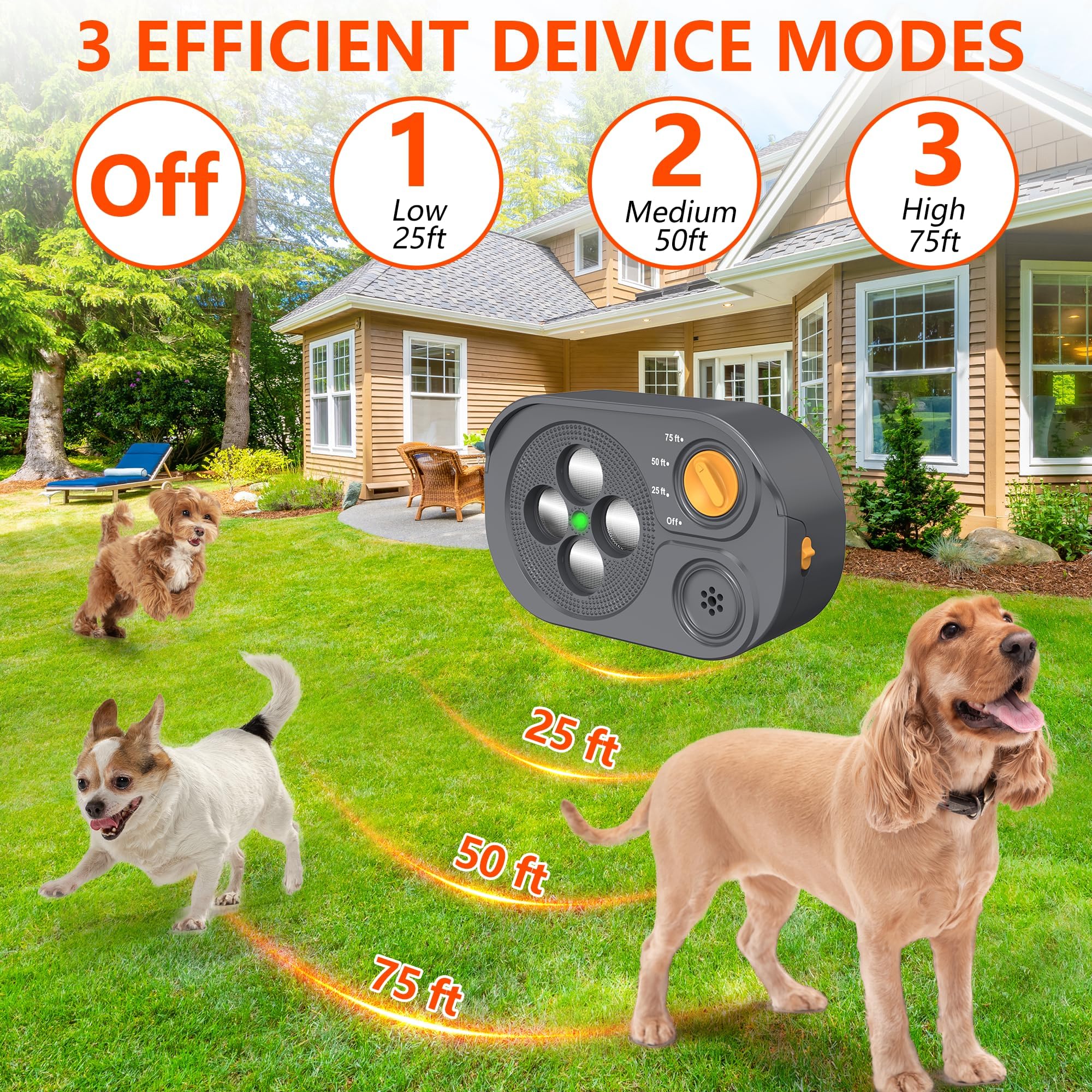 Dog Bark Control Device 2025 Ultrasonic Anti-Bark Device - Rechargeable ...