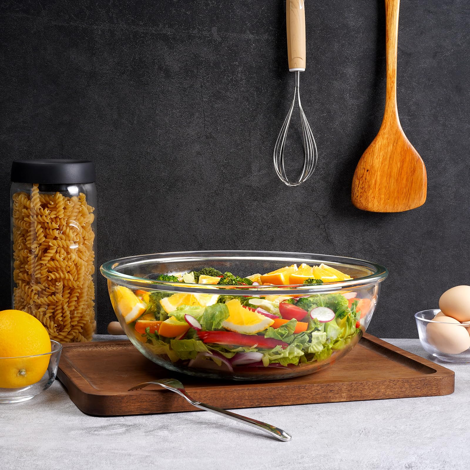 Snapklik.com : 64QT Large Glass Mixing Bowl, Large Salad Bowls, Big ...