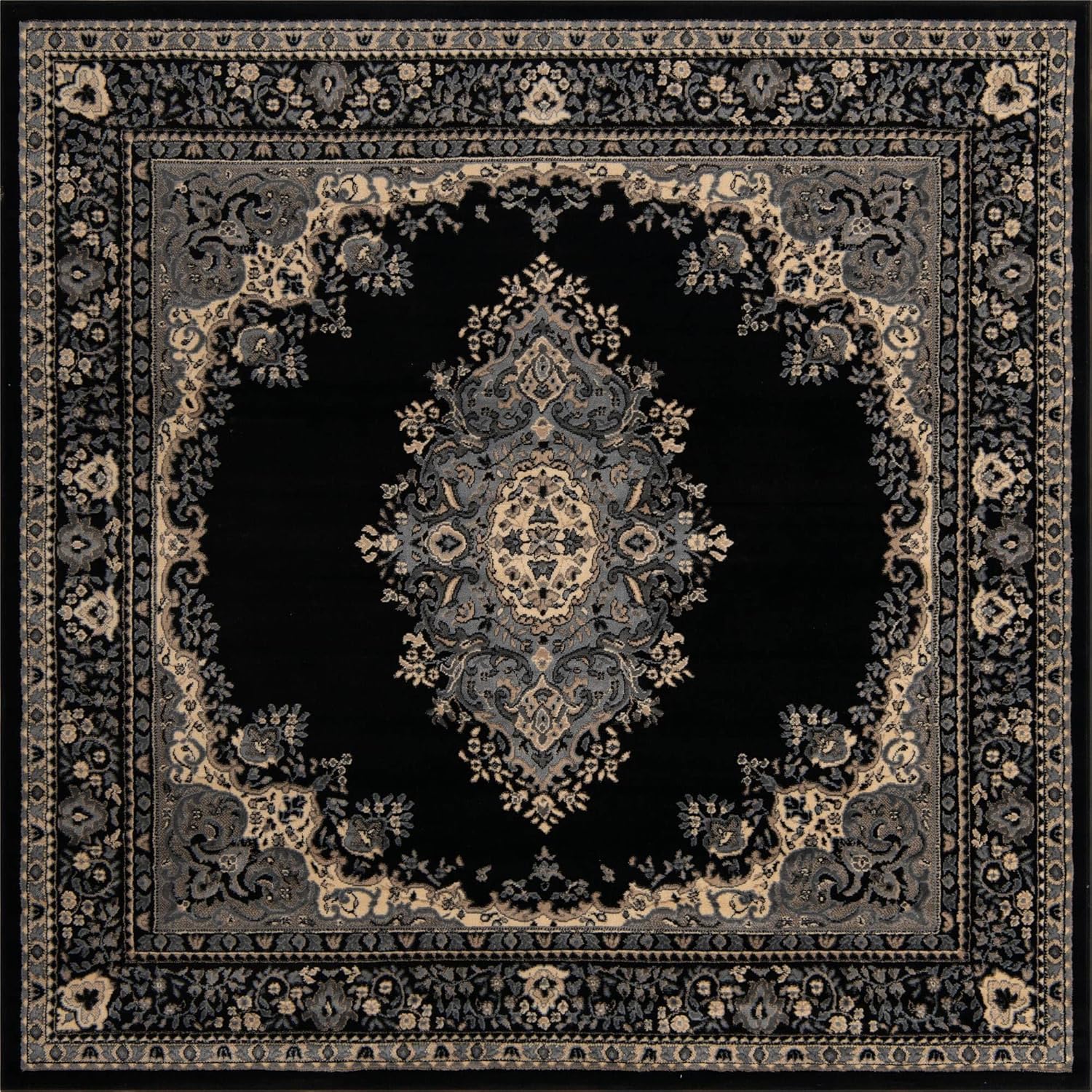 Amazon.com: Rugs.com Amaya Collection Rug – 8 Ft Square Black Medium ...