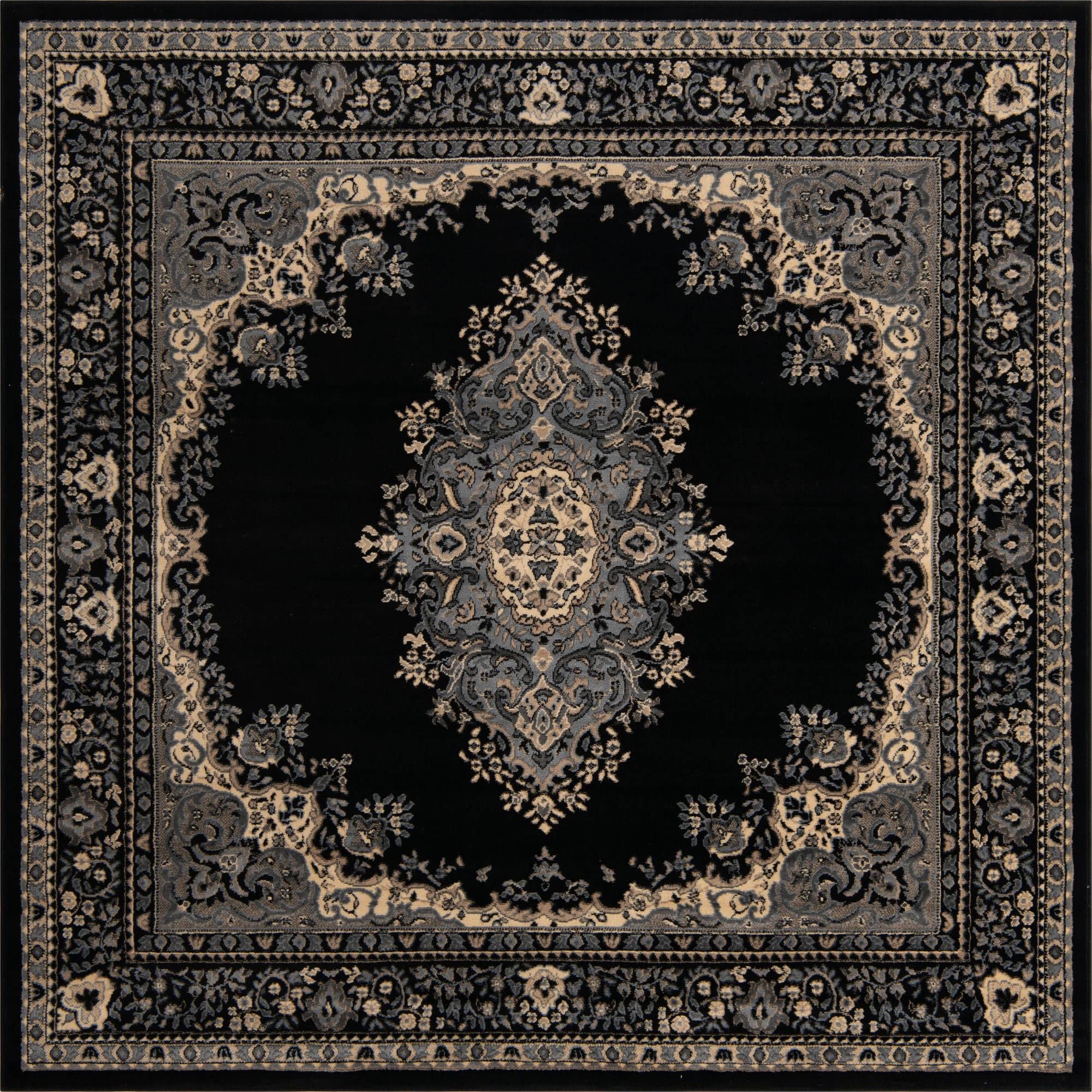 Amazon.com: Rugs.com Amaya Collection Rug – 8 Ft Square Black Medium ...