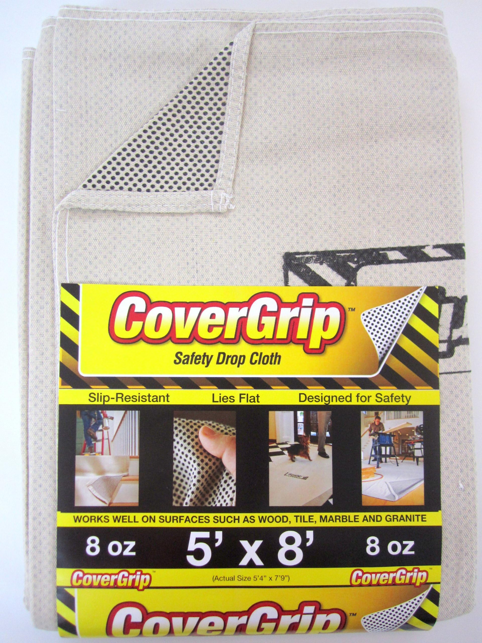Amazon.com: CoverGrip 8 Oz Canvas Safety Drop Cloth, 3.5' x 12', (Pack ...