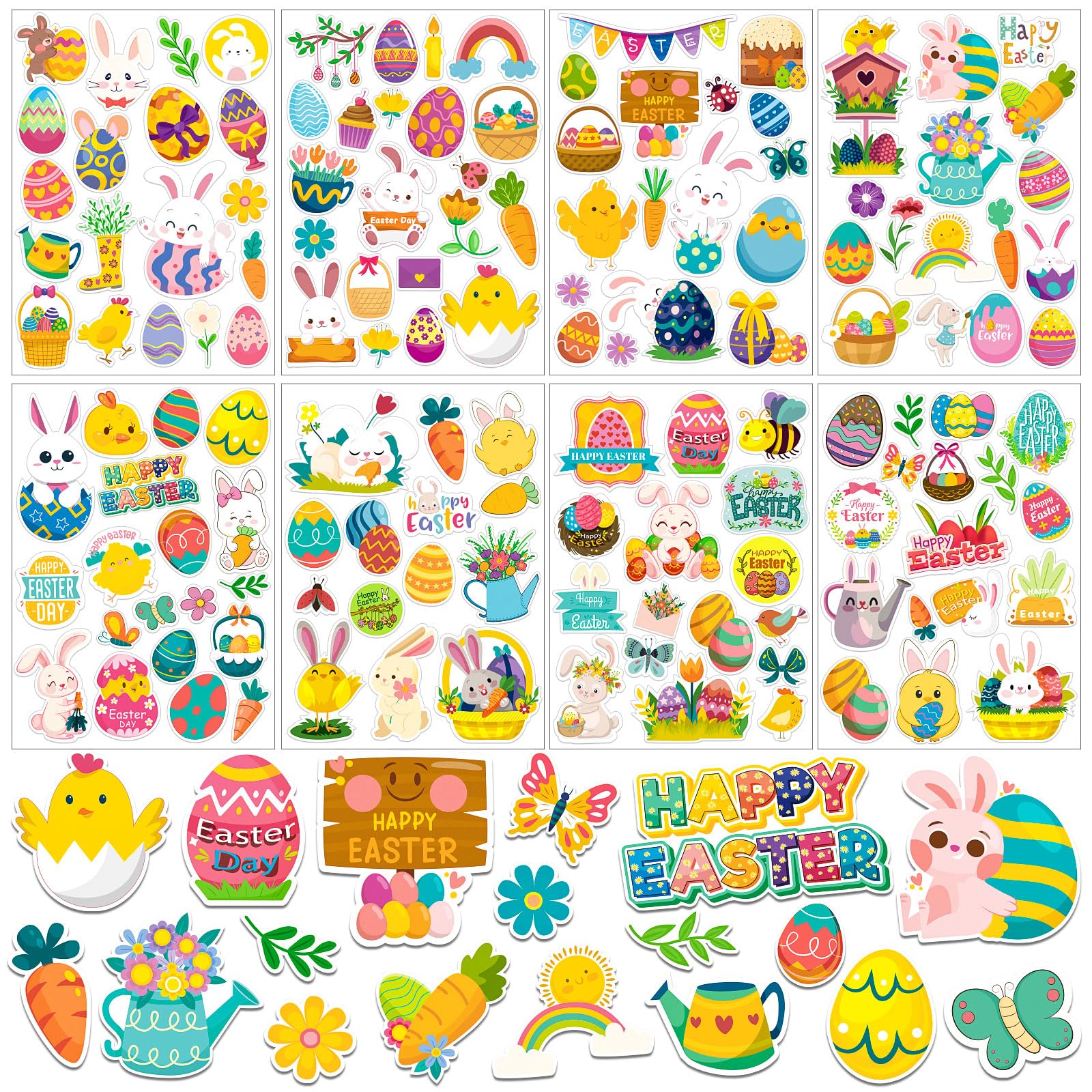 Amazon.com: Happy Easter Stickers for Kids, 276Pcs Cute Easter Egg ...
