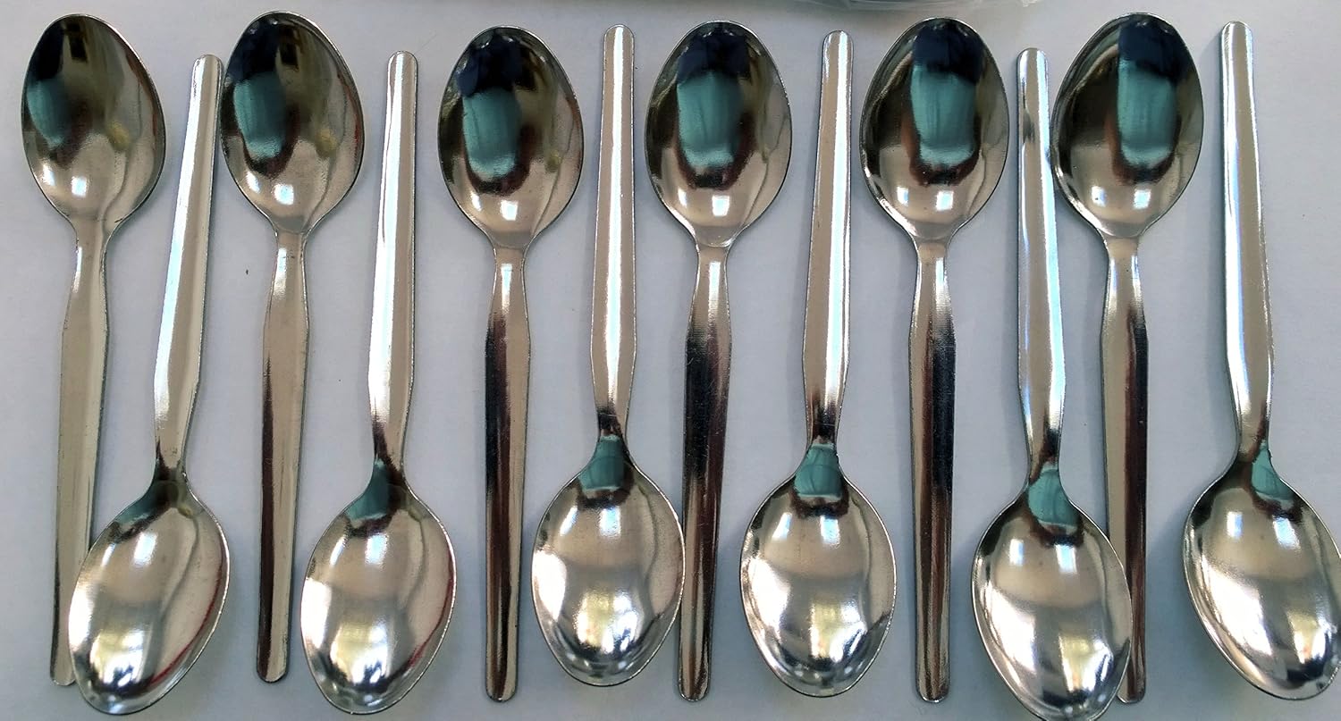 Pack of 12, High Quality Polished Stainless Steel Teaspoons.Standard ...
