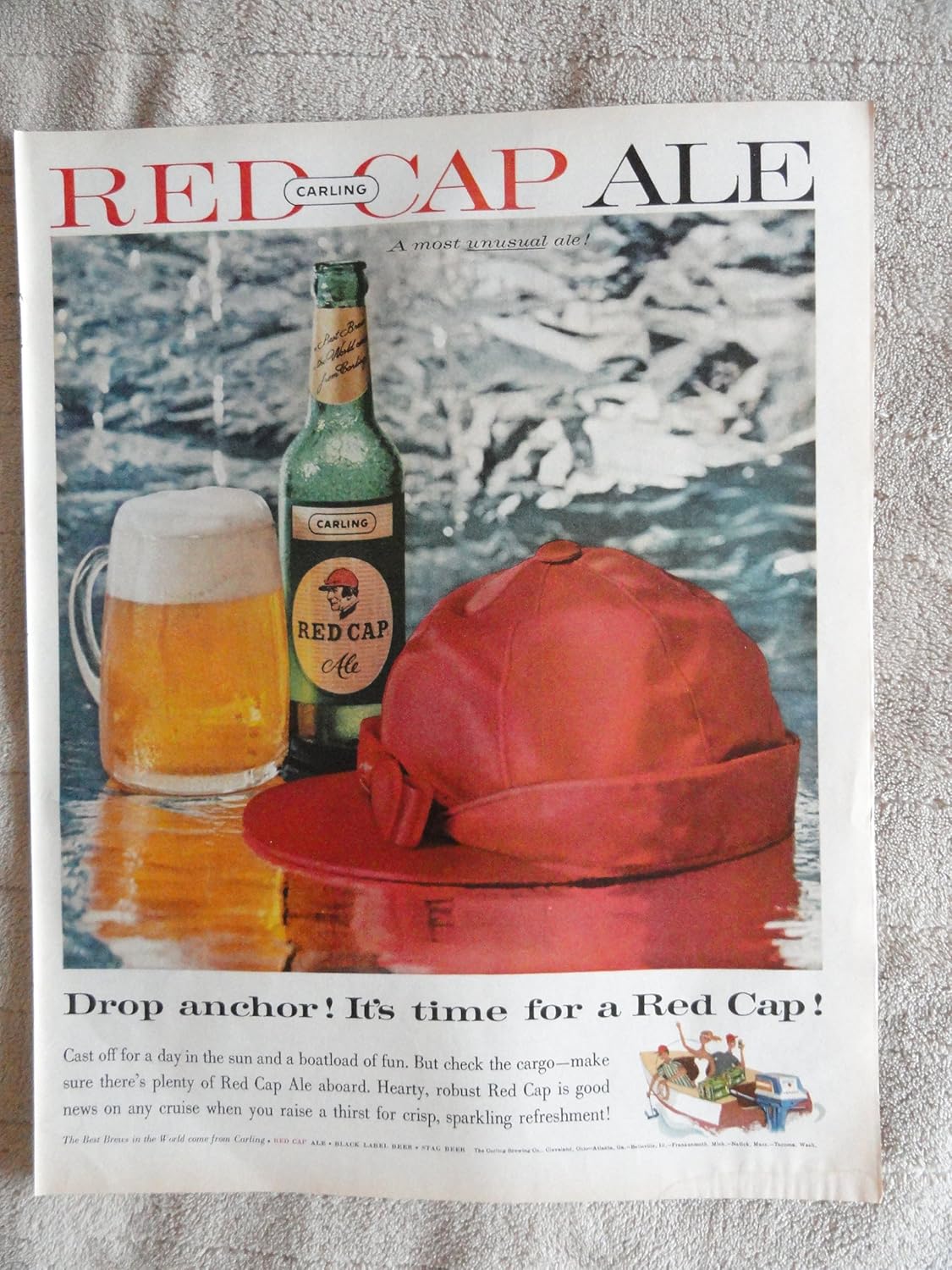 Amazon.com: Carling Red Cap Ale, Authentic 1959 Color Illustration ...