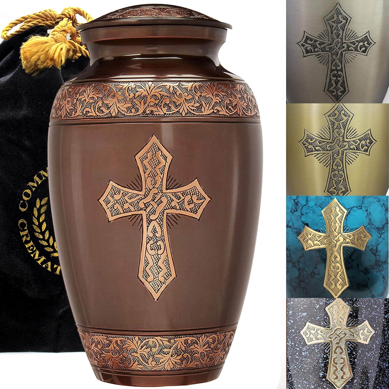 Amazon.com: Love of Christ Brushed Bronze Cremation Urns for Human ...
