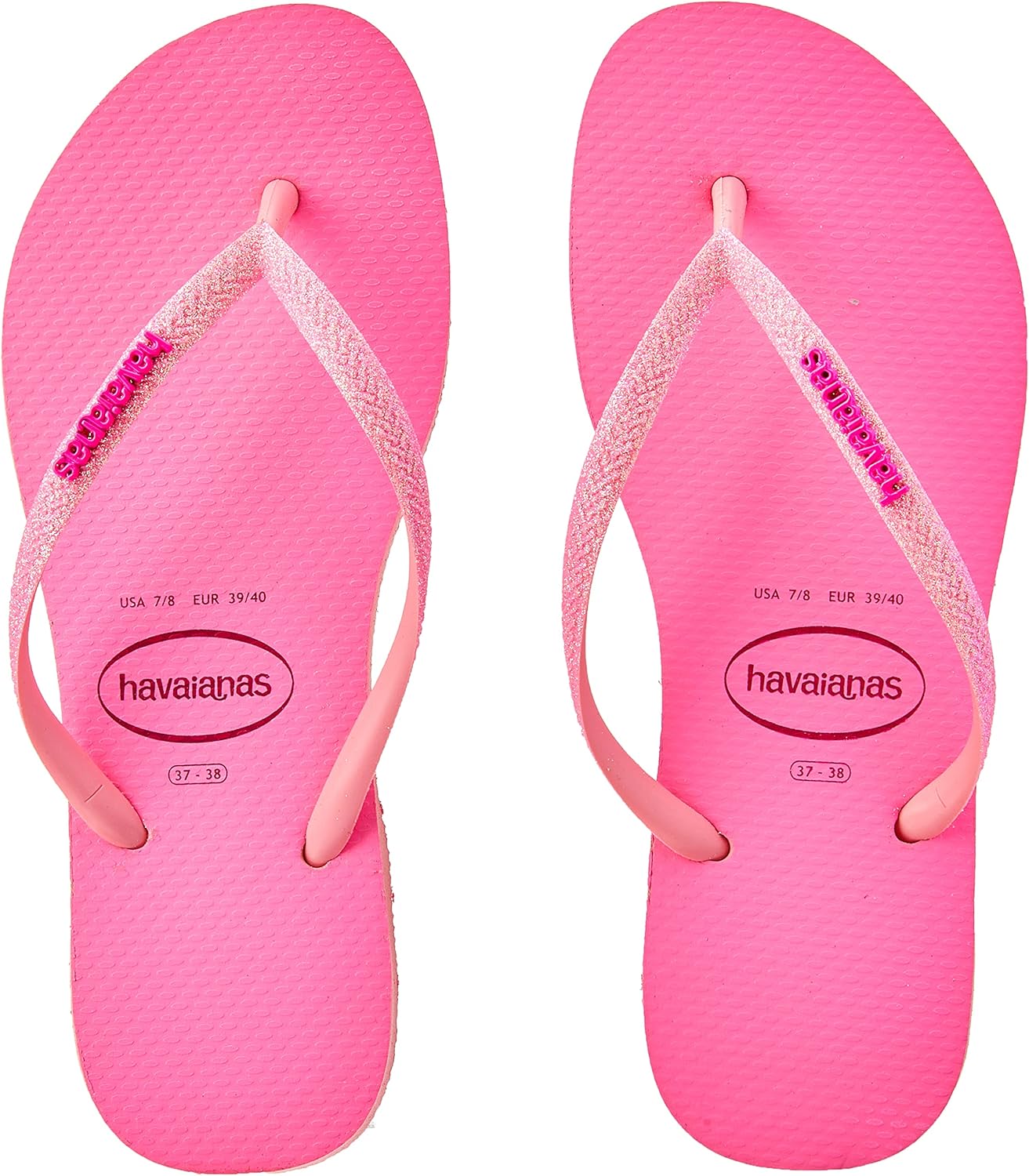 Chinelo Slim Glitter Neon, Havaianas, Feminino, Rosa Macaron, 41/42 ...