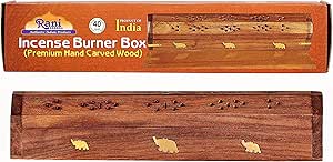 Rani Incense Burner Box (Premium Hand Carved Wood) Incense Stick Holder ...