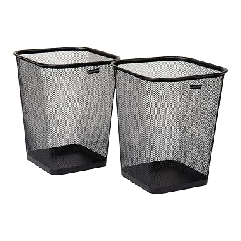 Amazon.com: Mind Reader Mesh Trash Can, Waste Paper Basket, Square ...