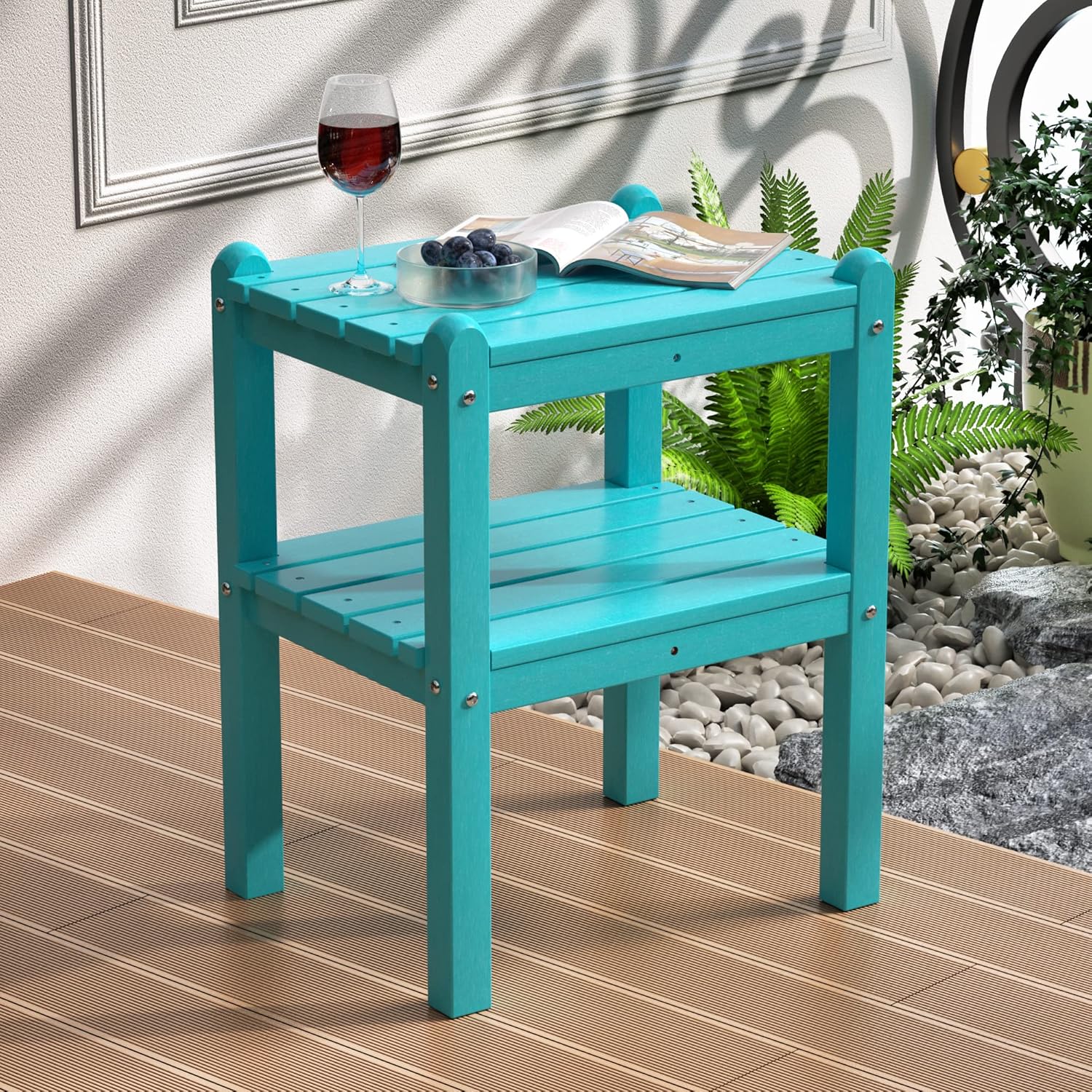 Amazon.com : TORVA 2-Tier Outdoor Side Table, Adirondack End Table ...