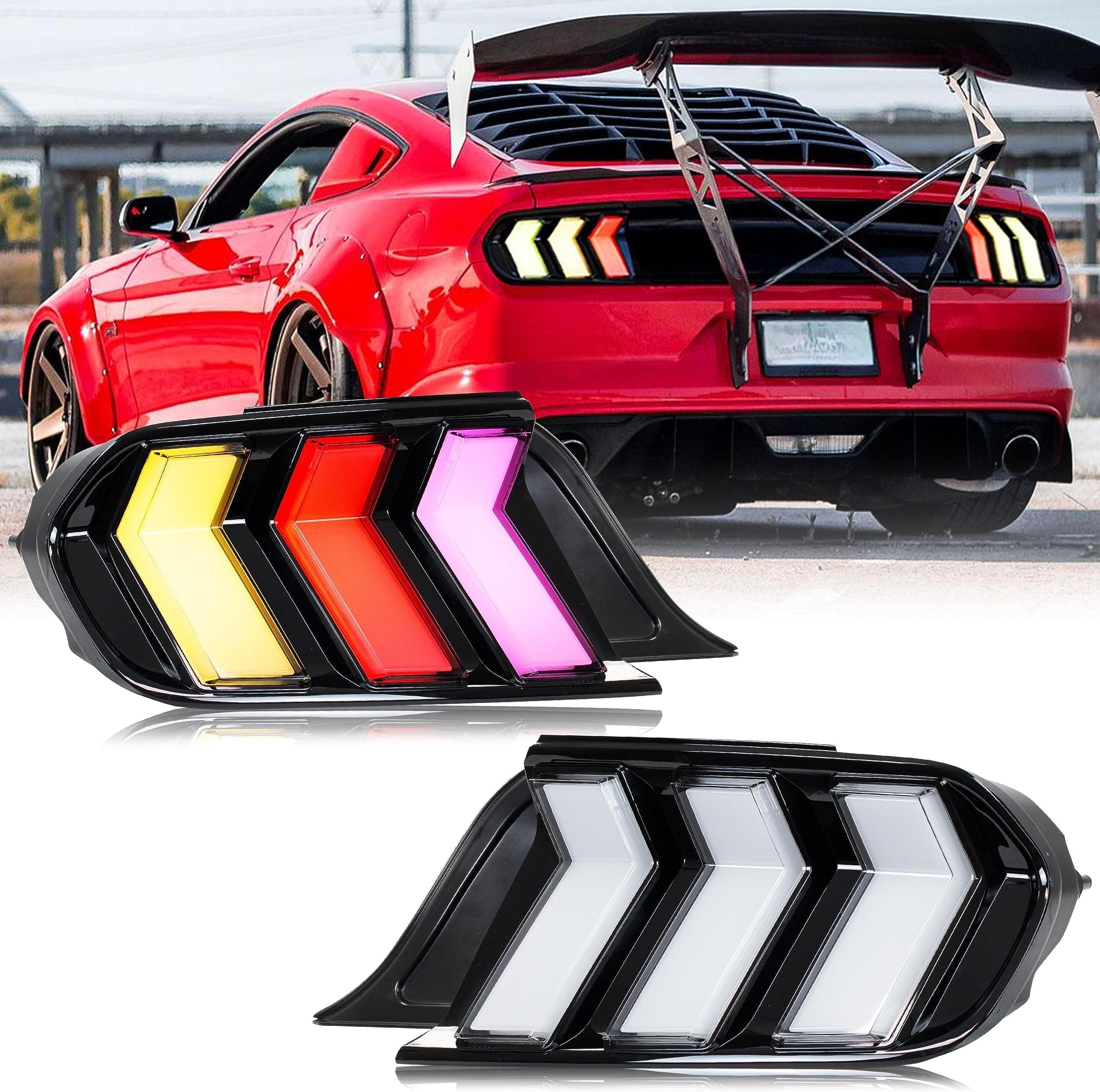 Amazon.com: COOLDNA RGB LED Tail Light for Ford Mustang 2015-2023 ...