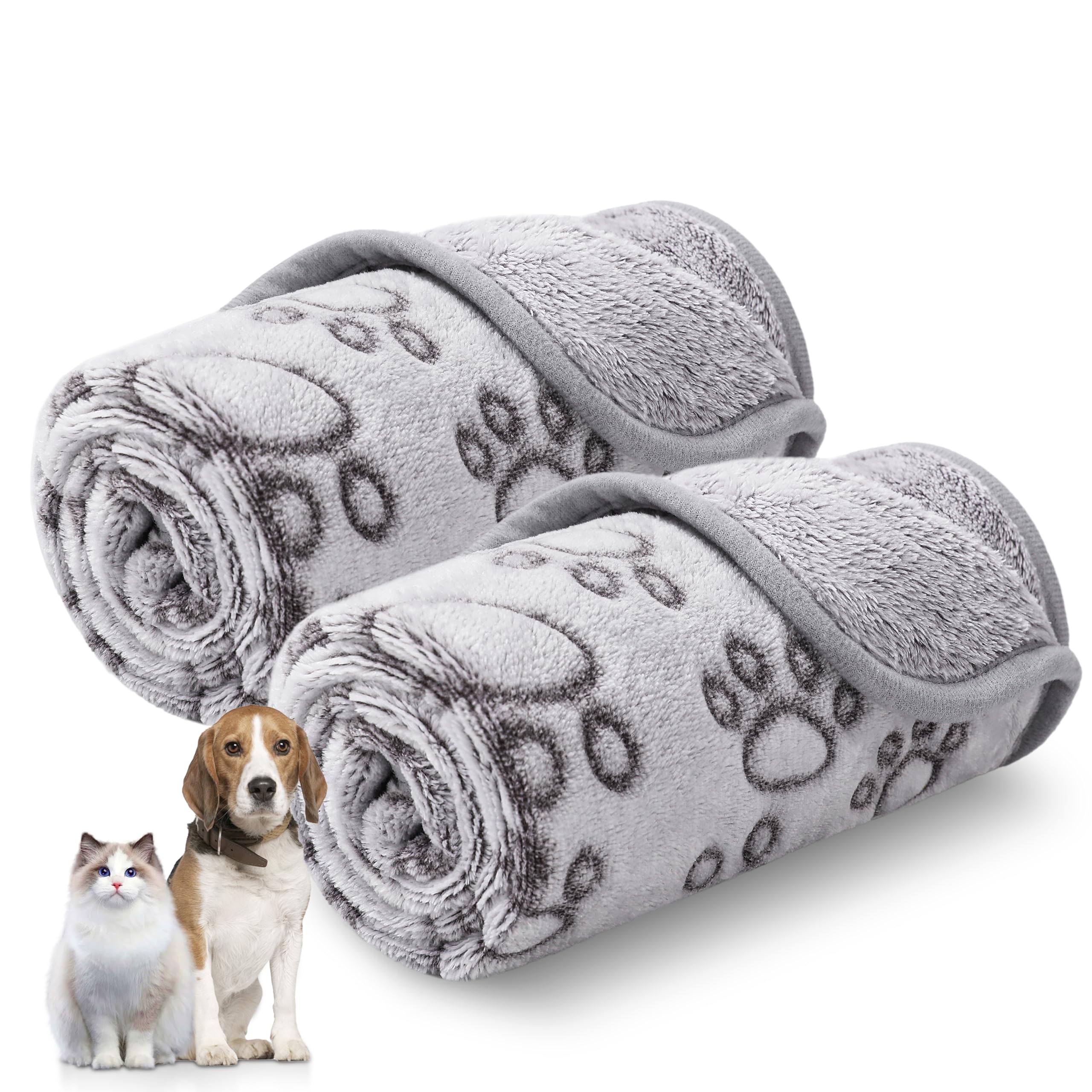 Amazon.com : Luciphia 1 Pack 2 Pet Blankets for Dogs Cats, Fleece Print ...