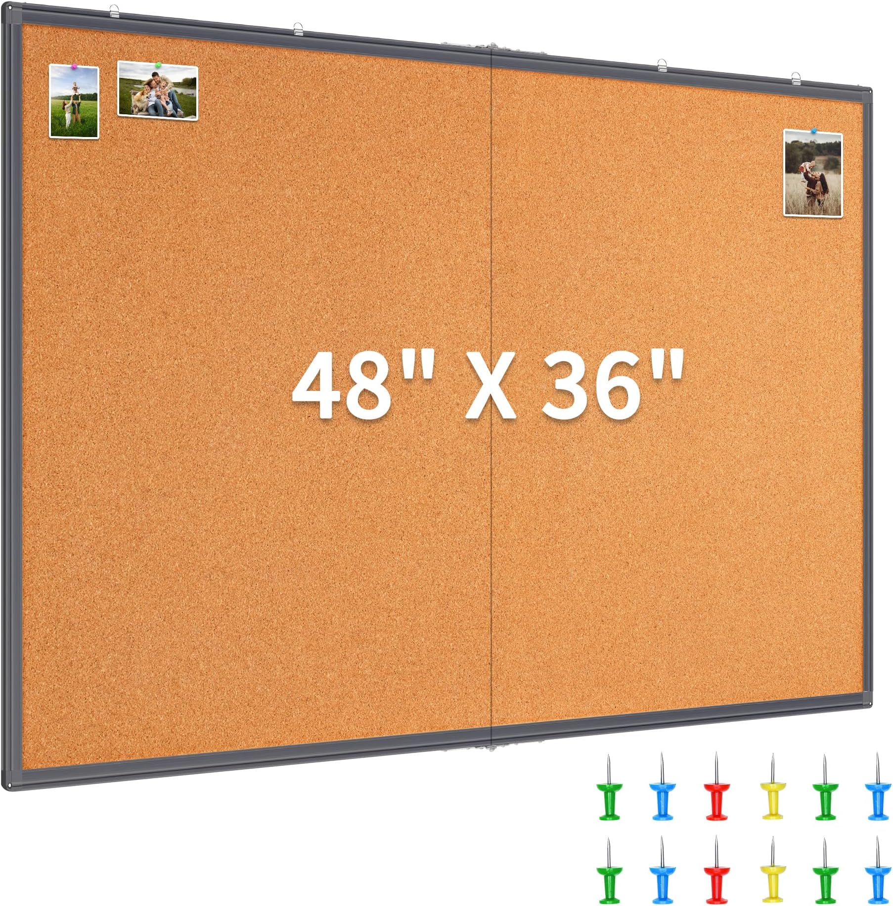 Amazon.com : maxtek Large Cork Board 48 x 36 in, Bulletin Board for ...