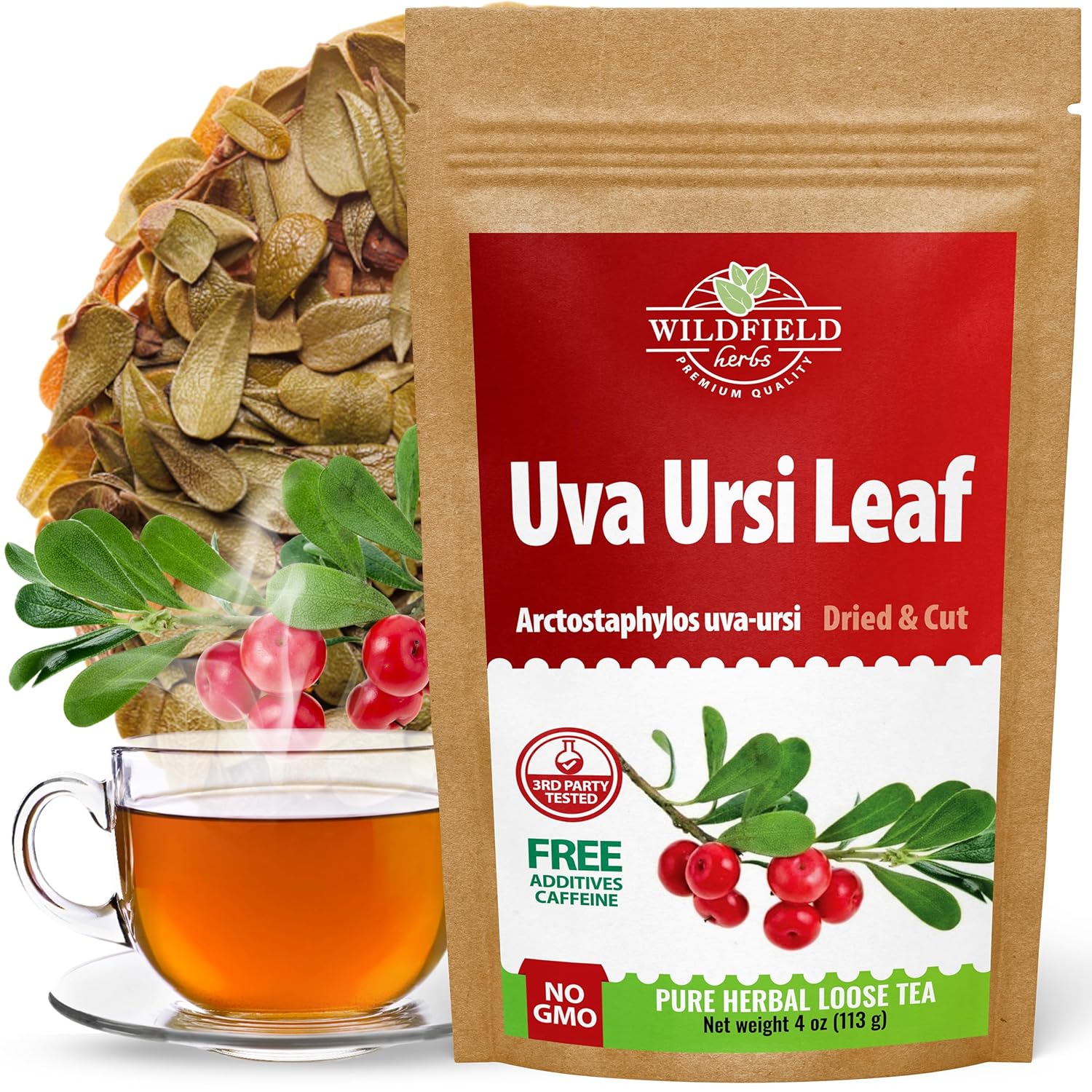 Amazon.com : 4 oz. Uva Ursi Leaf Uva Ursi Tea Herbal (Arctostaphylos ...