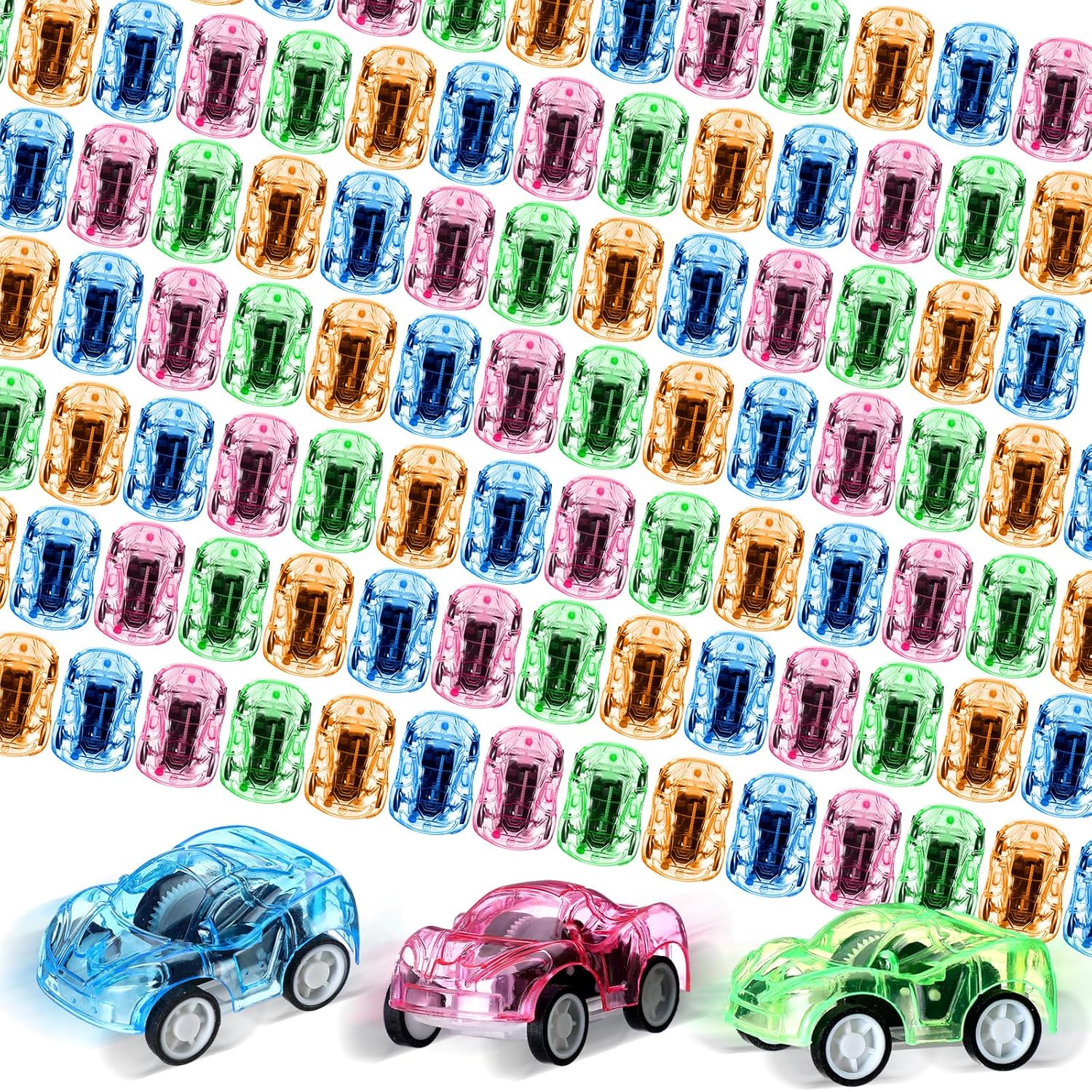 Amazon.com: Halloscume 500 Pieces Pull Back Cars Bulk Colorful Mini ...