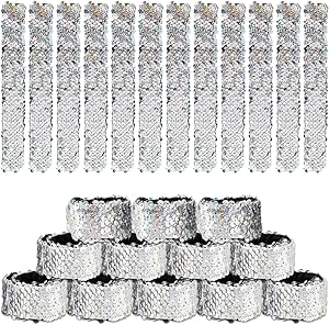 Amazon.com: Justforjoyful 24Pcs Disco Party Decorations Slap Bracelets ...