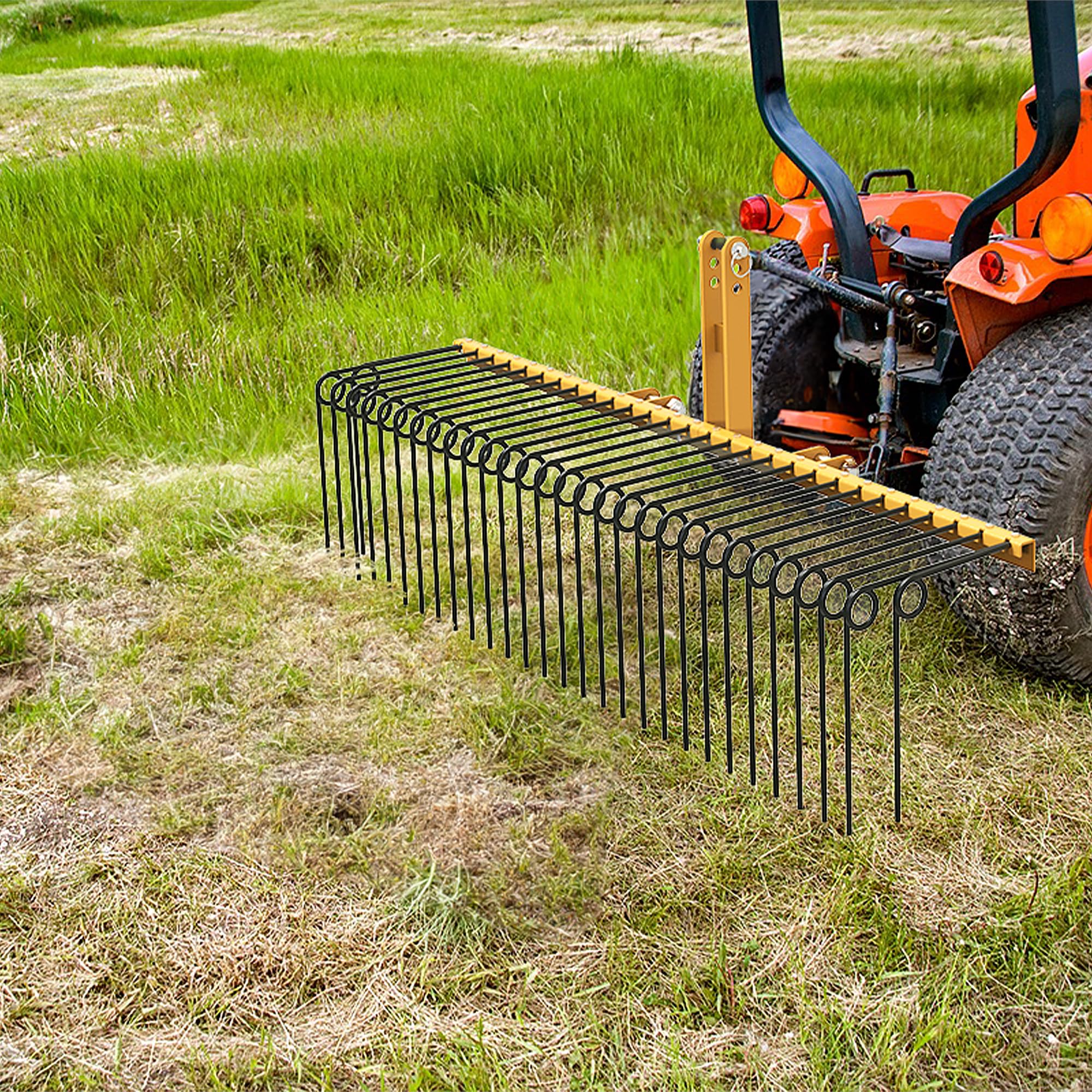 Snapklik.com : 3 Point Pine Straw Rake, Steel Spring Landscape Pine ...
