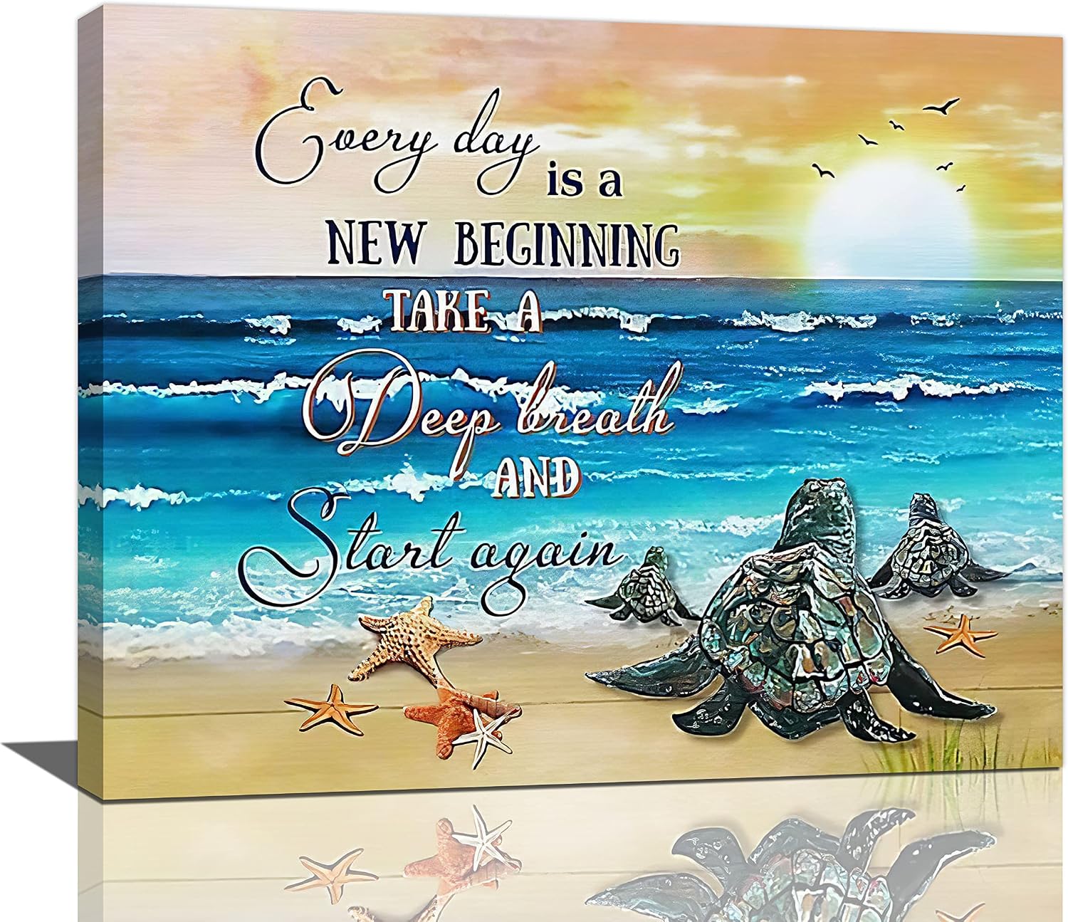 Amazon.com: Sea Turtle Wall Art Beach Ocean Starfish Pictures Wall ...