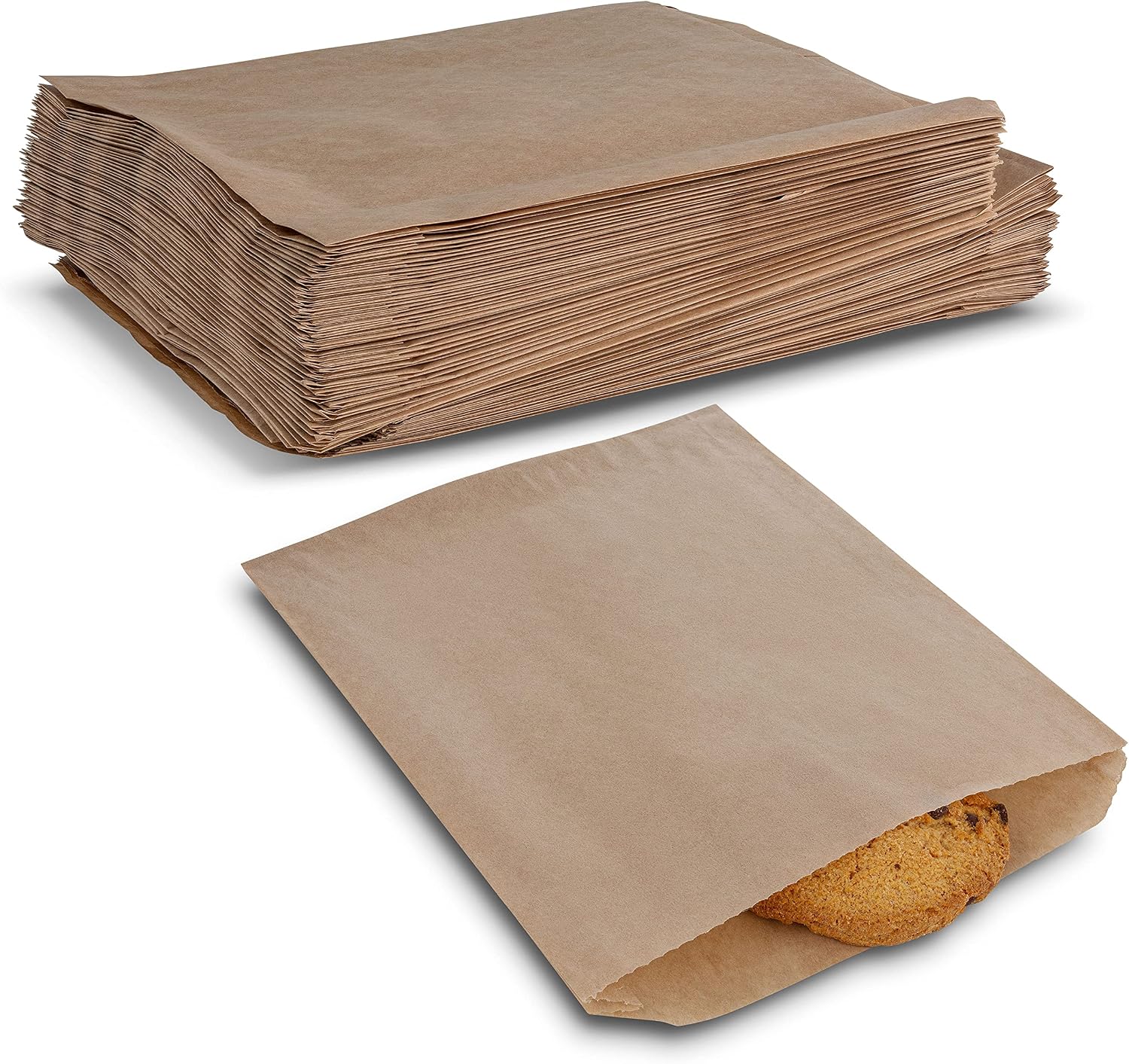 Amazon.com: Kraft Paper Bakery Bag Size 6.5 in x 1 in x 8 in Keeps Food ...
