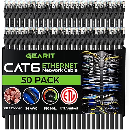 Amazon.com: Amazon Basics 24-Pack RJ45 Cat 6 Ethernet Patch Cable ...