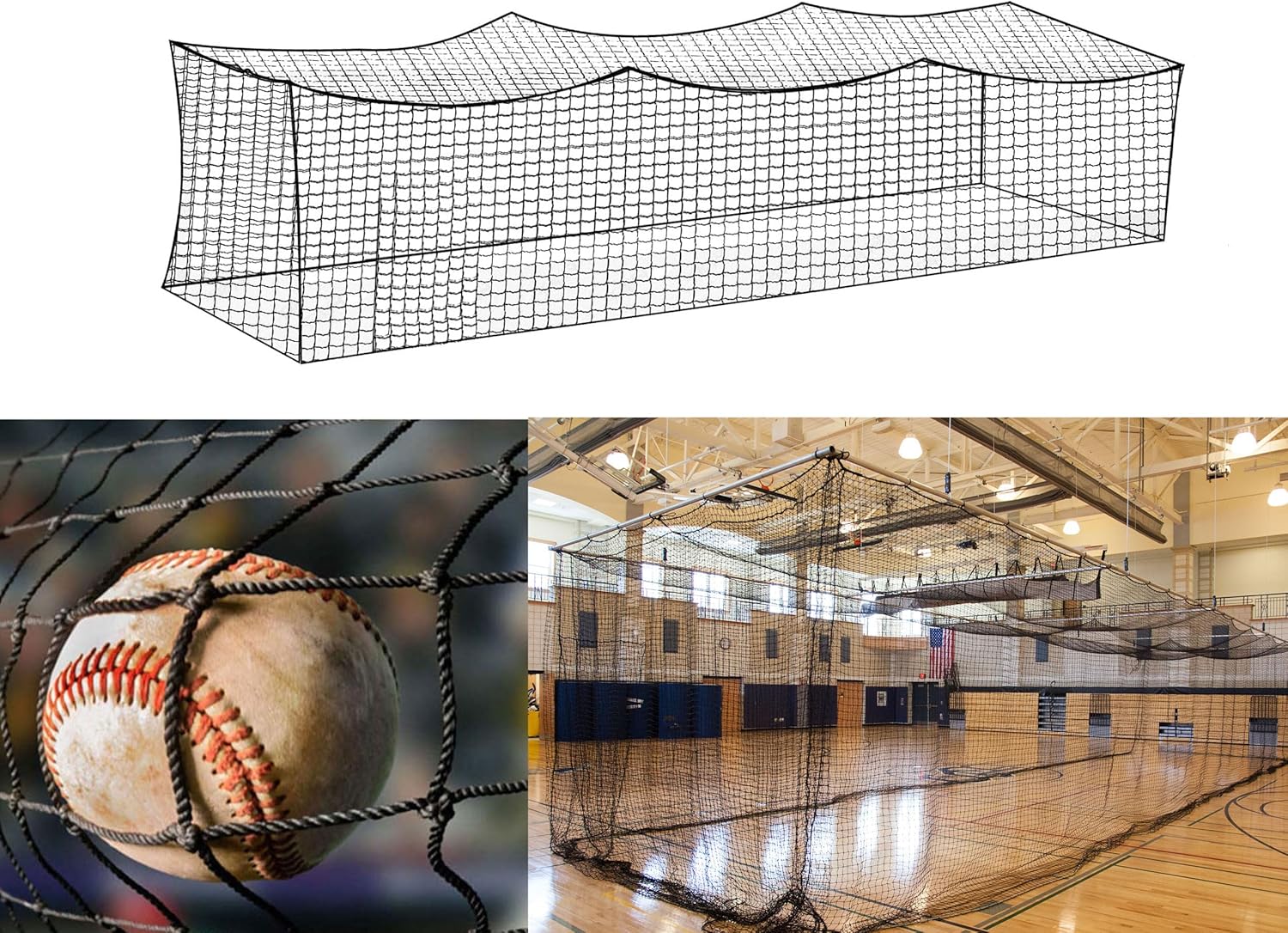 Amazon.com : Premium Nylon Batting Cage Nets & Replacement Nets | #36 ...