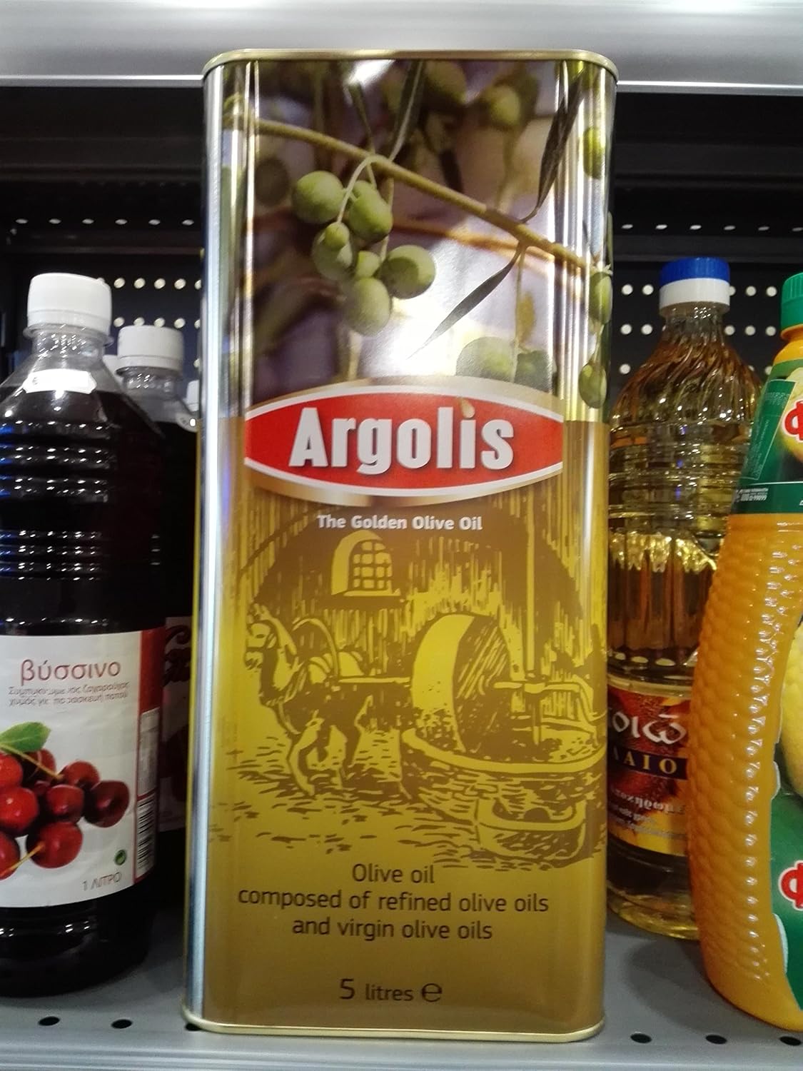 Amazon.com : 4 Pcs X 5 LITRES OLIVE OIL ARGOLIS GOLDEN OLIVE OIL GREEK ...