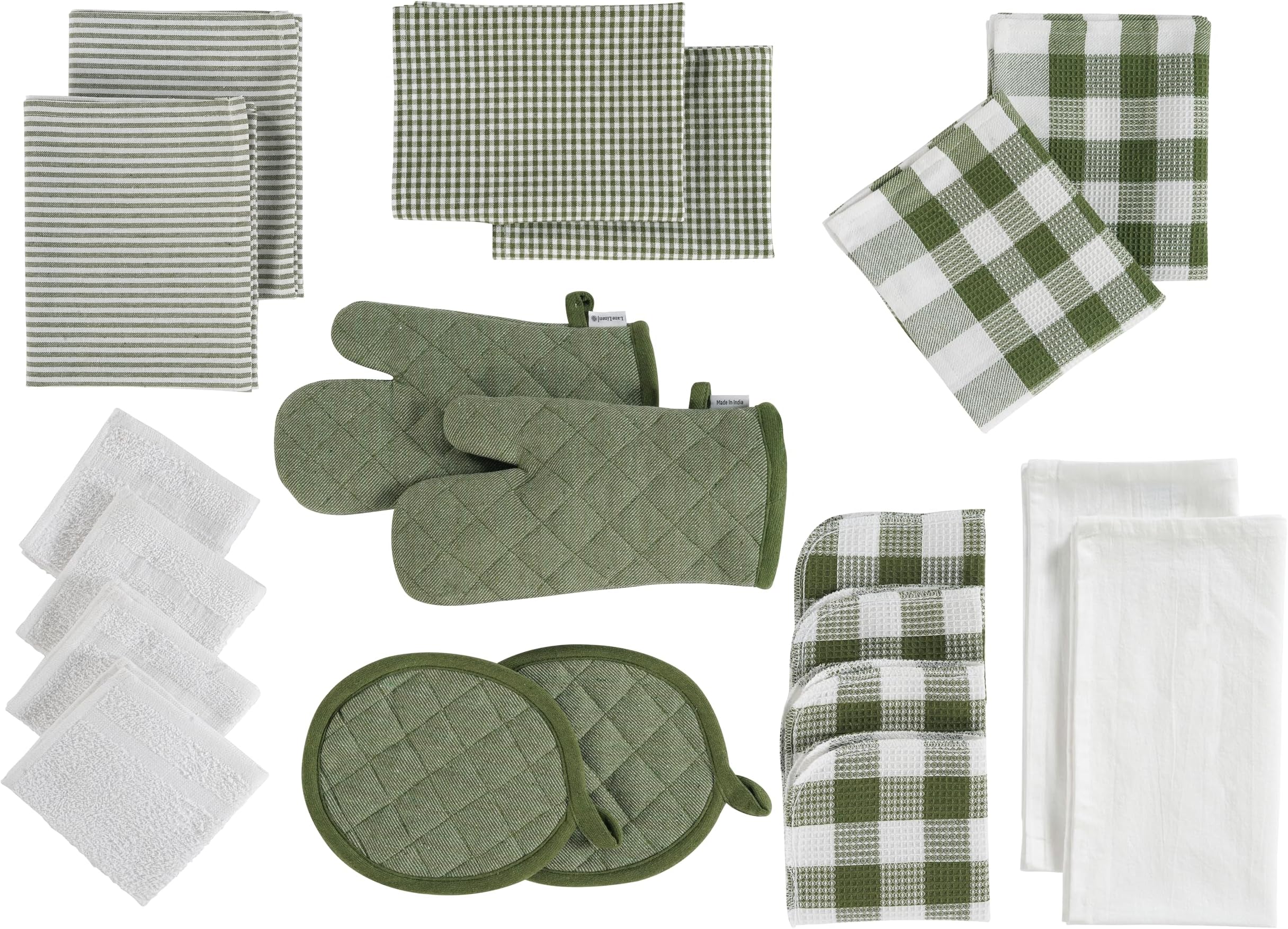 Amazon.com: Lane Linen Dish Towels and Dishcloths Sets - 20 Pc Kitchen ...
