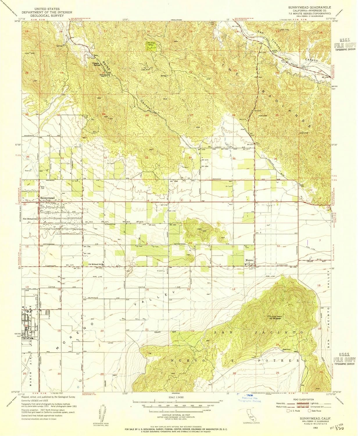 Amazon.com: California Maps - 1953 Sunnymead, CA - USGS Historical ...