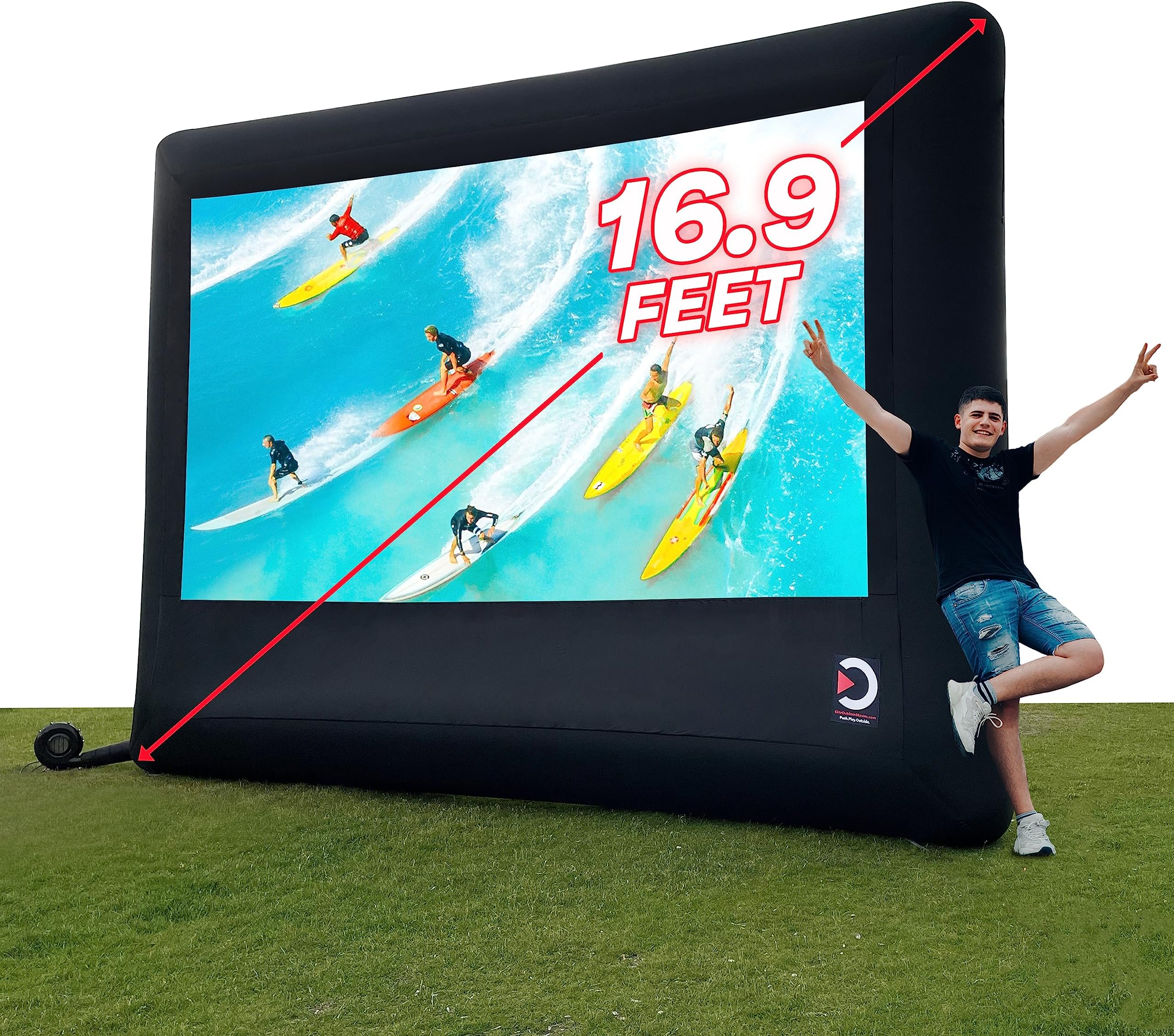 Amazon.com: Elite Outdoor Movies Premium Inflatable Screen -True 10x5 ...
