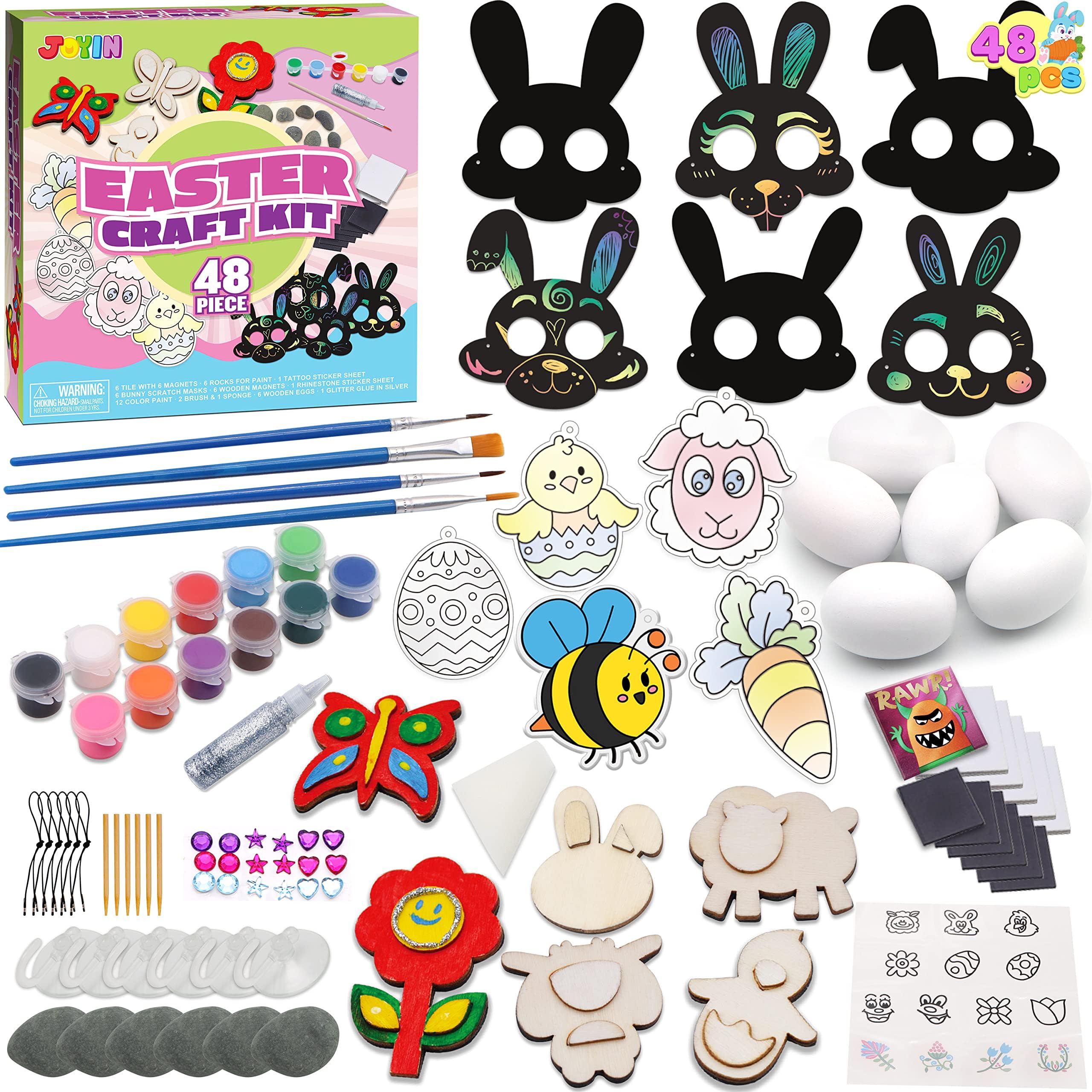 Amazon.com: Easter Wooden Painting Craft Kit, 40Pcs Unfinished Easter ...